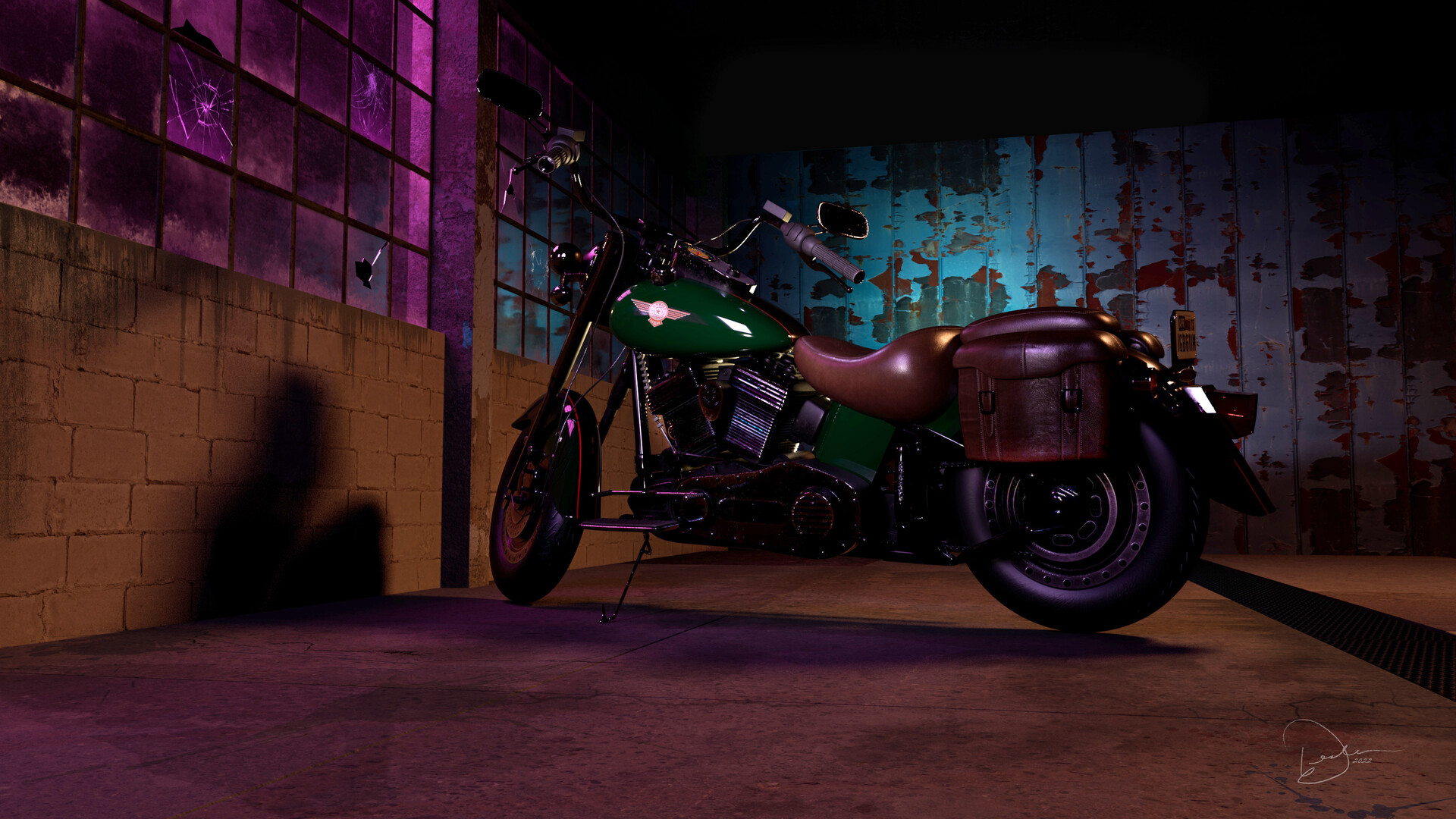 ArtStation - 90's Harley Fat Boy