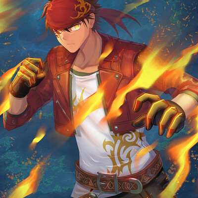 Fire Element Anime Boy
