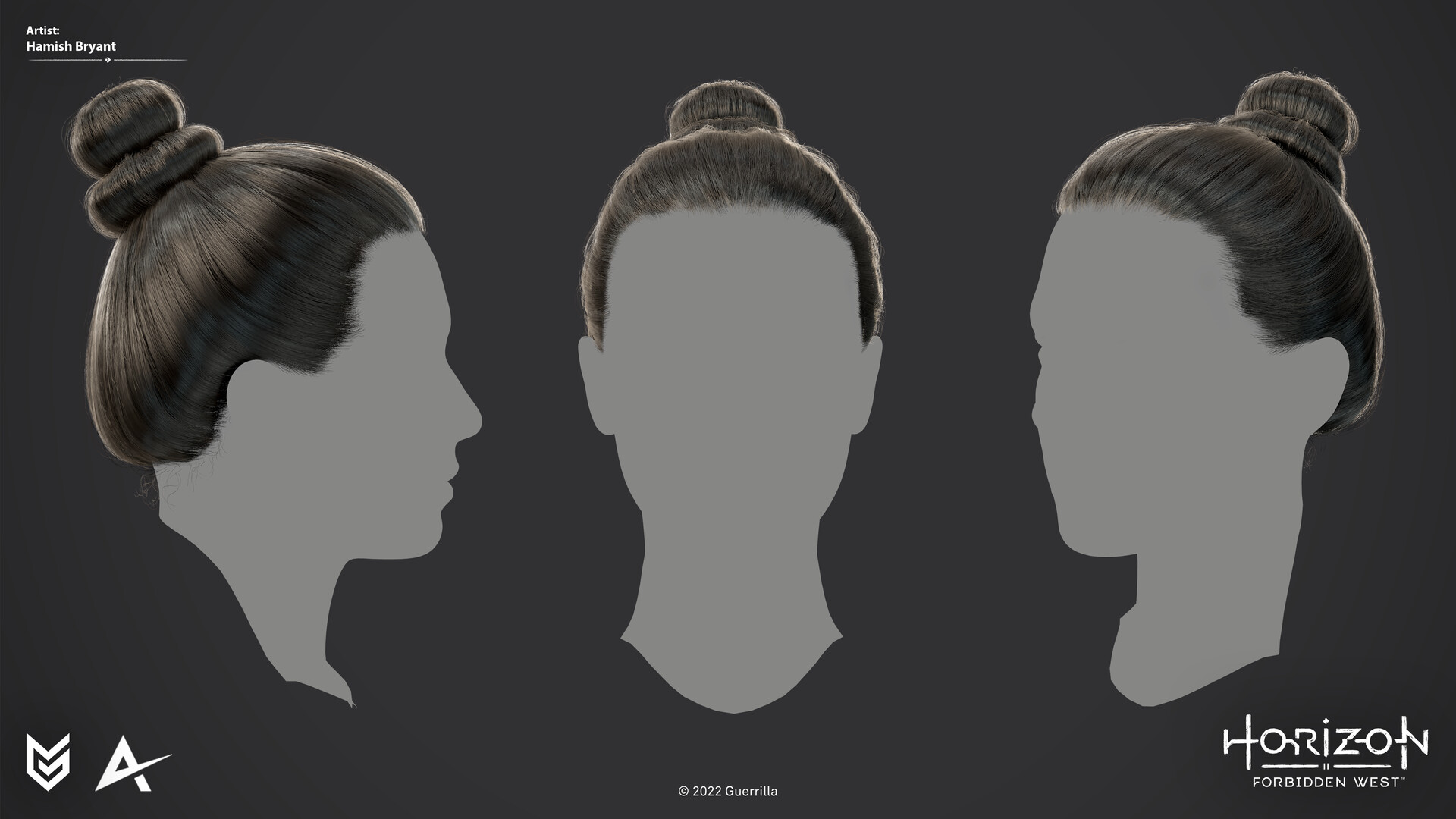 Hamish Bryant - Quen Tied up Bun Hair - Horizon Forbidden West