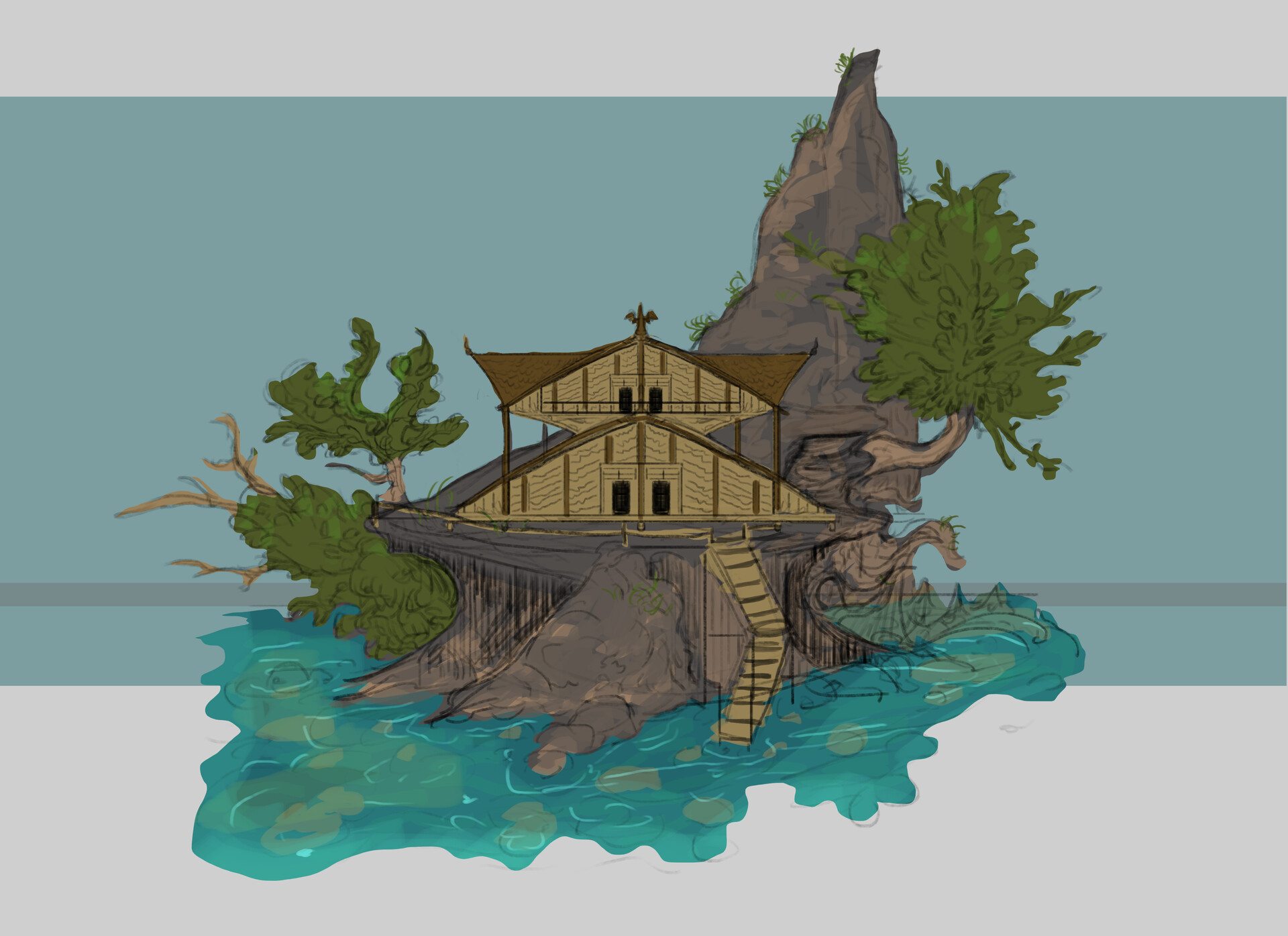 ArtStation - Water Sage's Hut