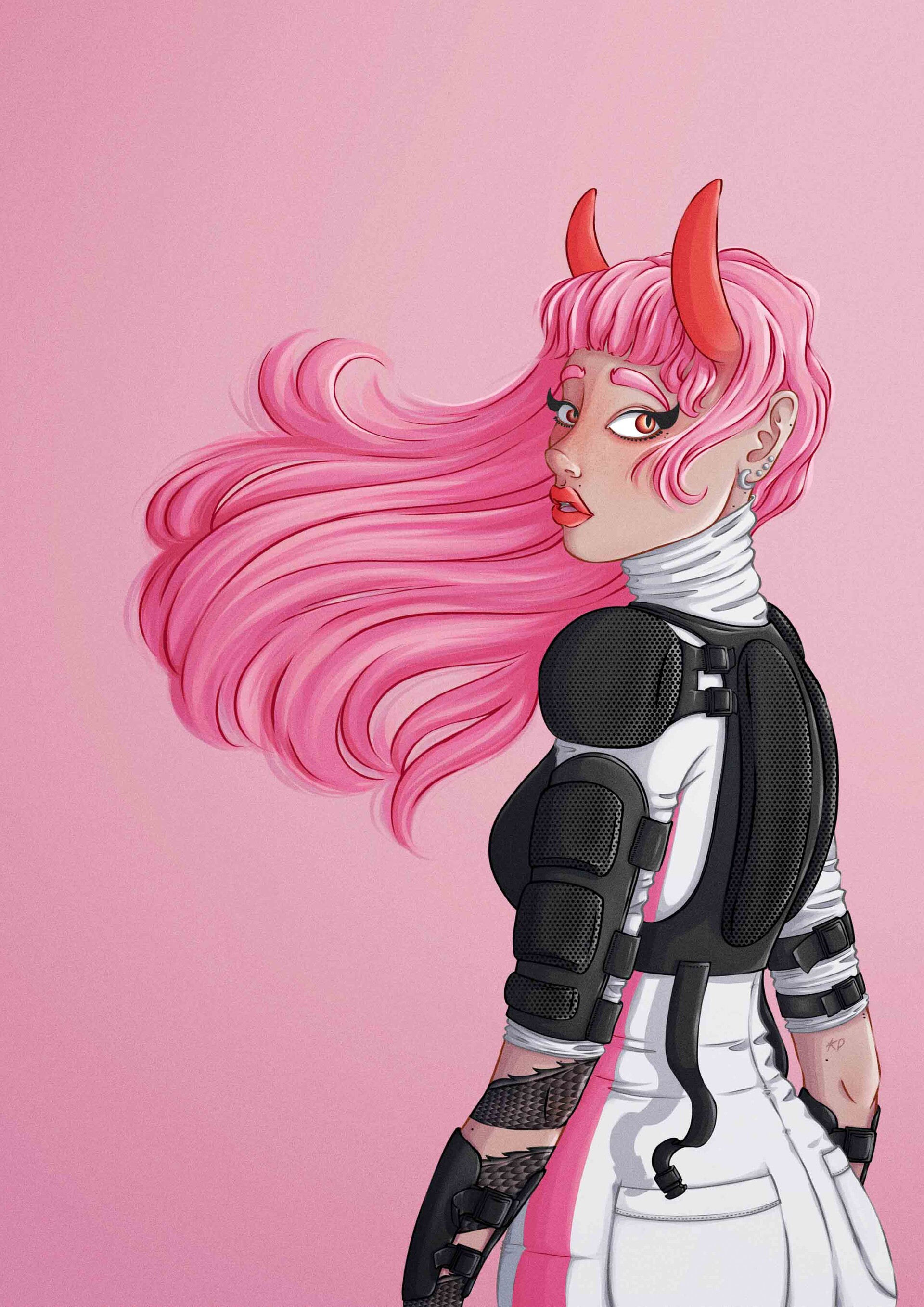 ArtStation - Pink Demon by Kala Petrova Illustration