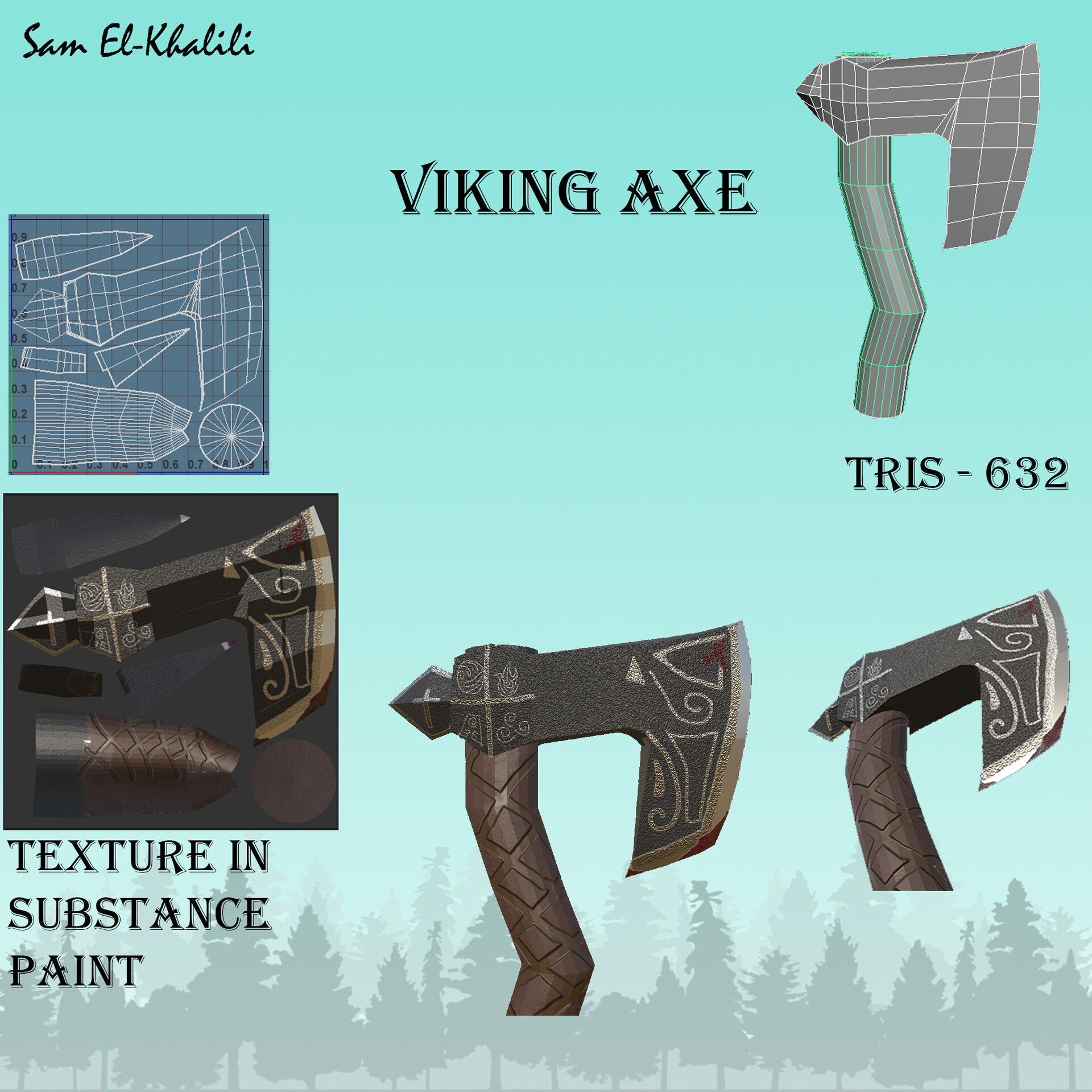 ArtStation - Viking Axe Presentatie Sheet