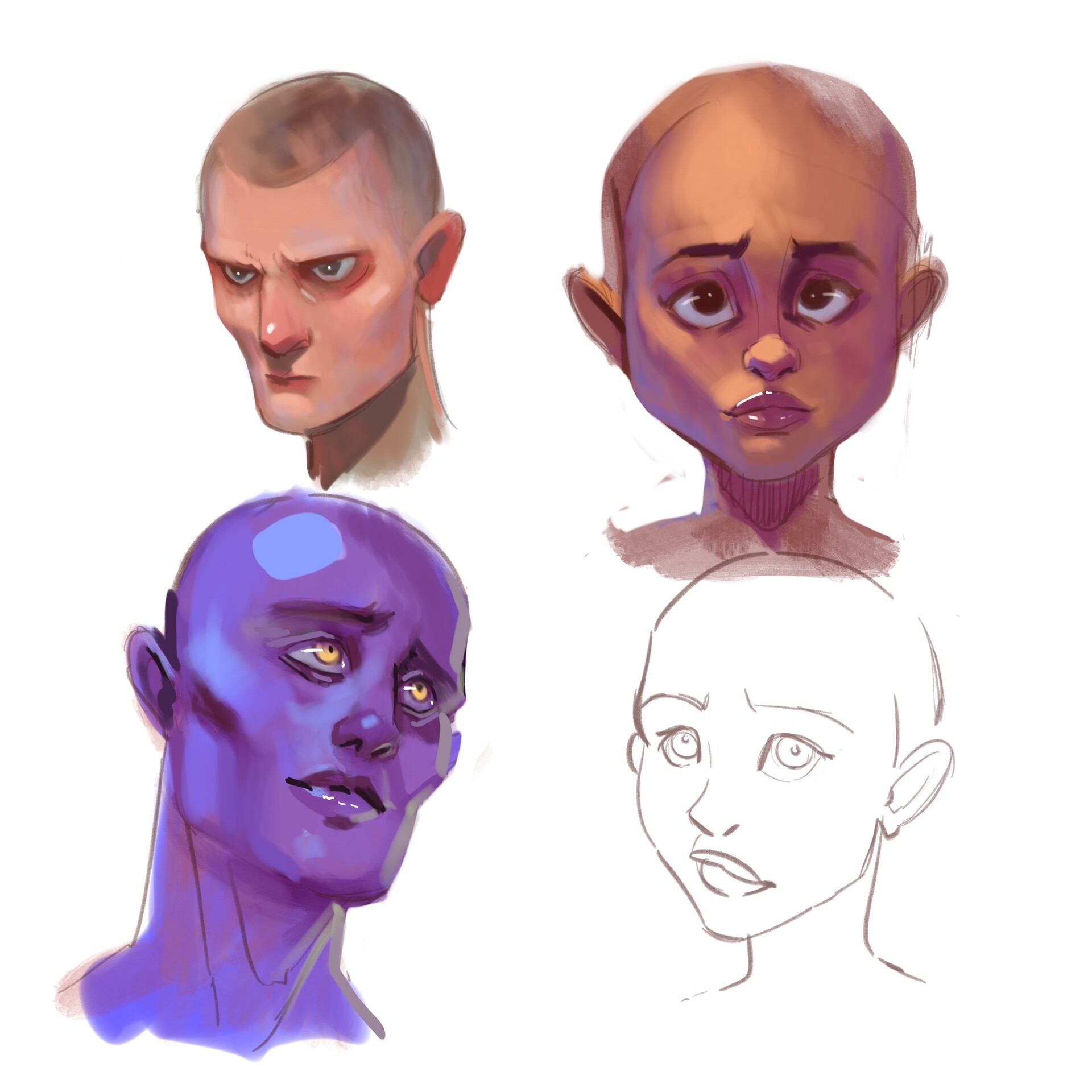 ArtStation - painting skin tones