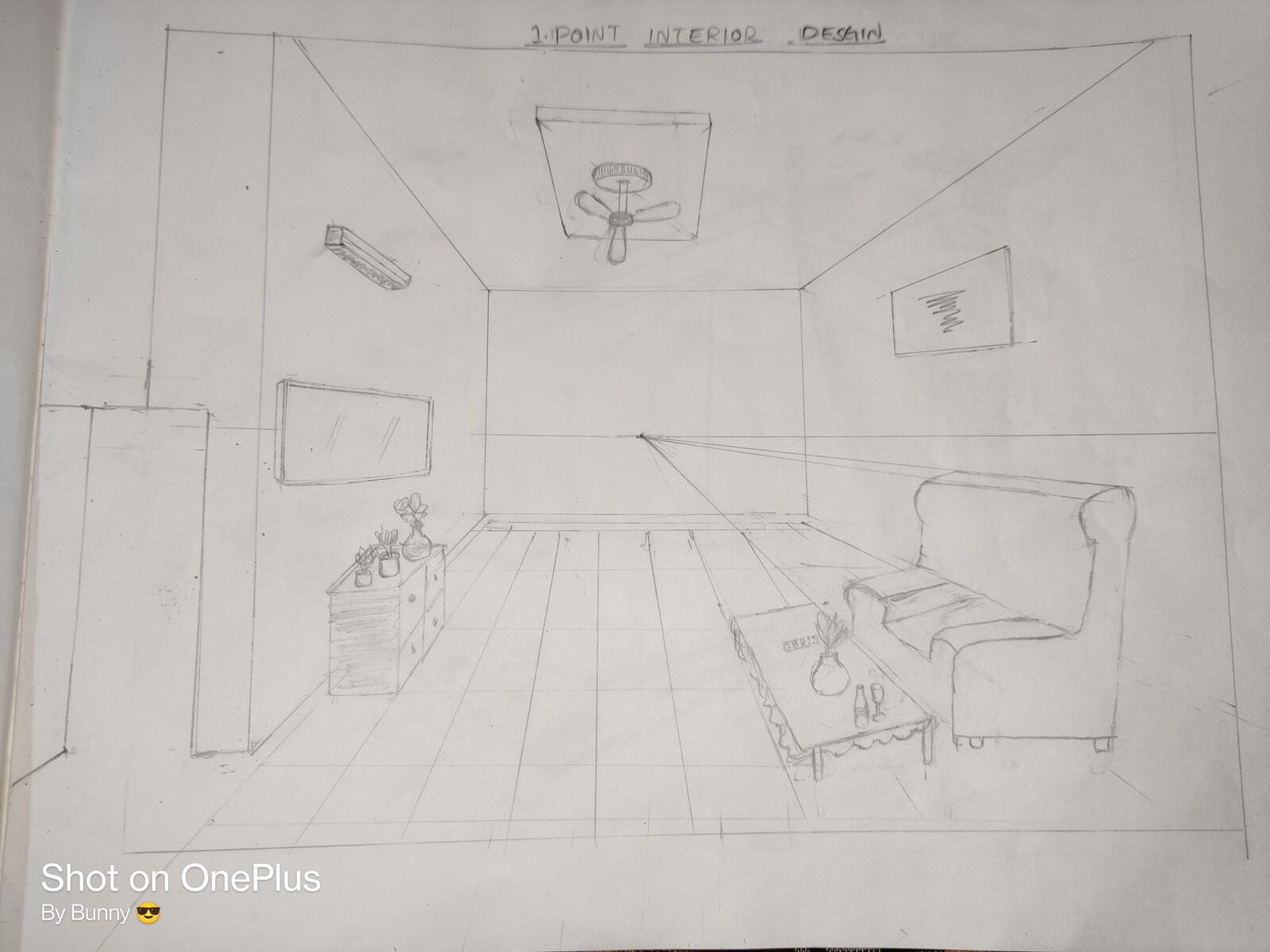 P.Rohith Rao - 1 Point perspective interior design