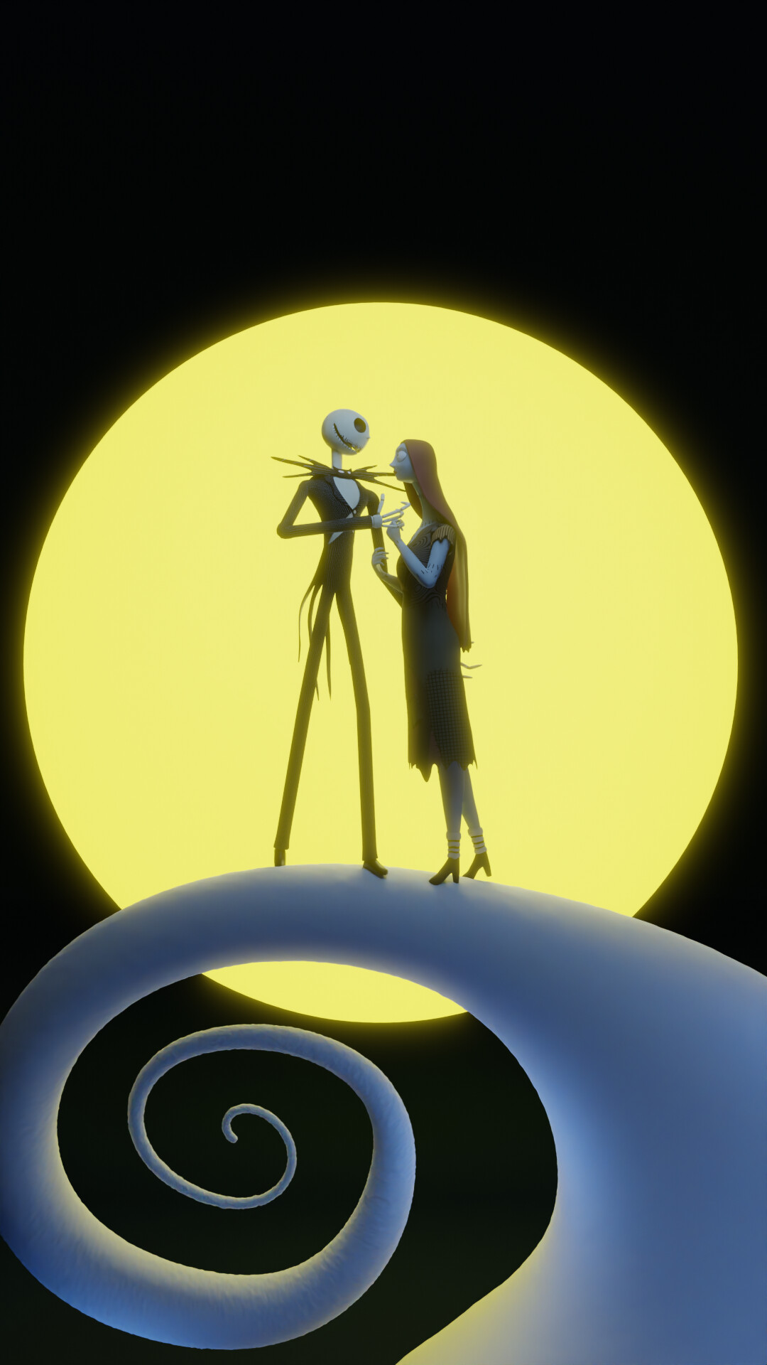 Nightmare Before Christmas Jack And Sally On Hill