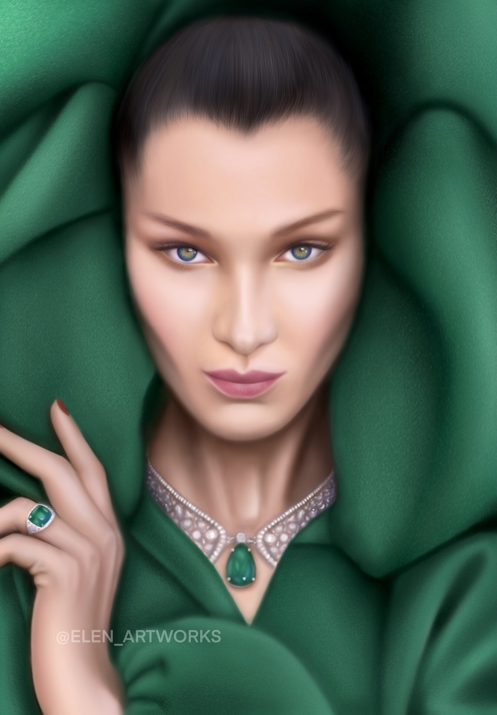 ArtStation - Bella Hadid - digital art
