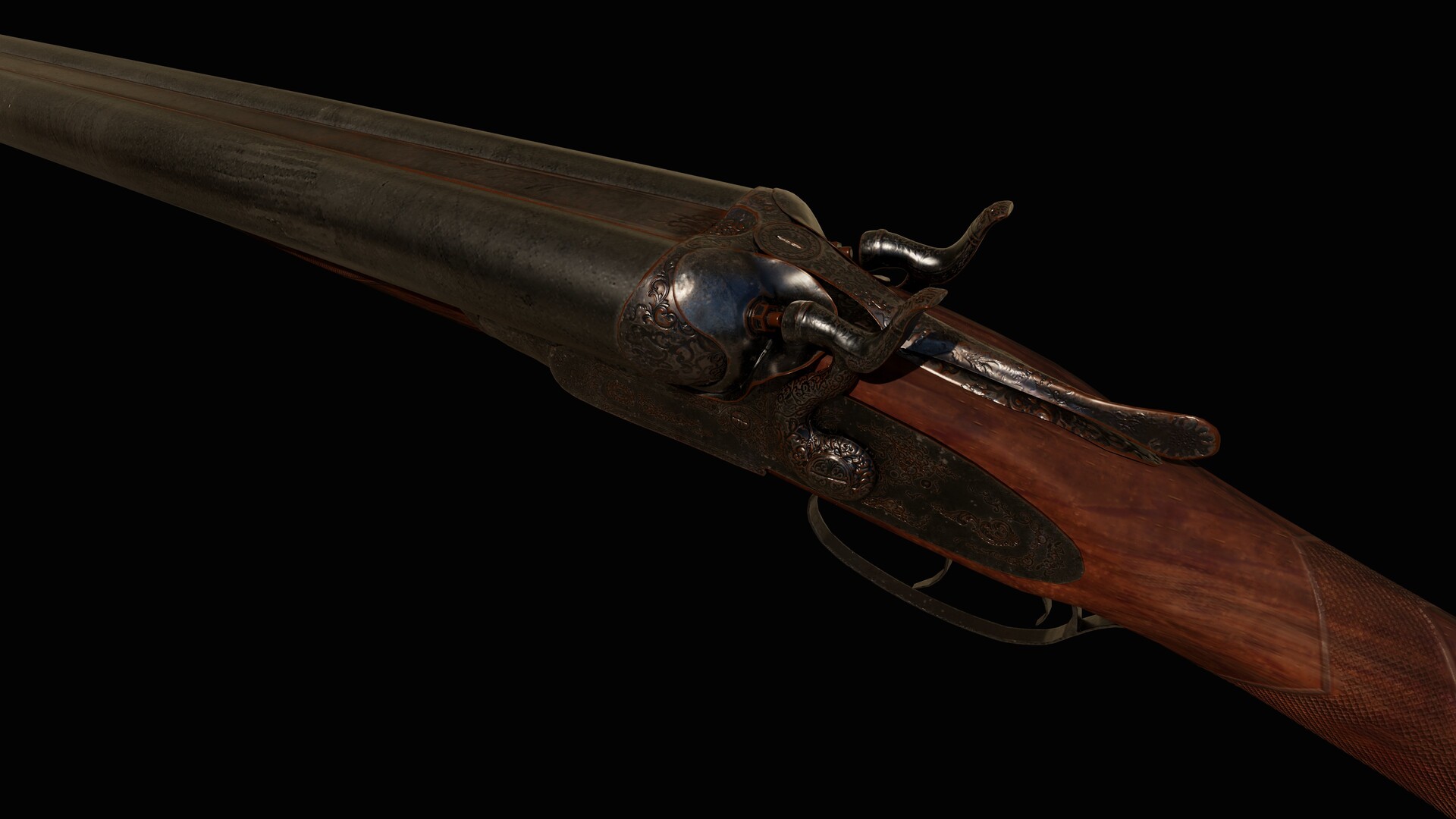 ArtStation - Double barrel rifle - game asset
