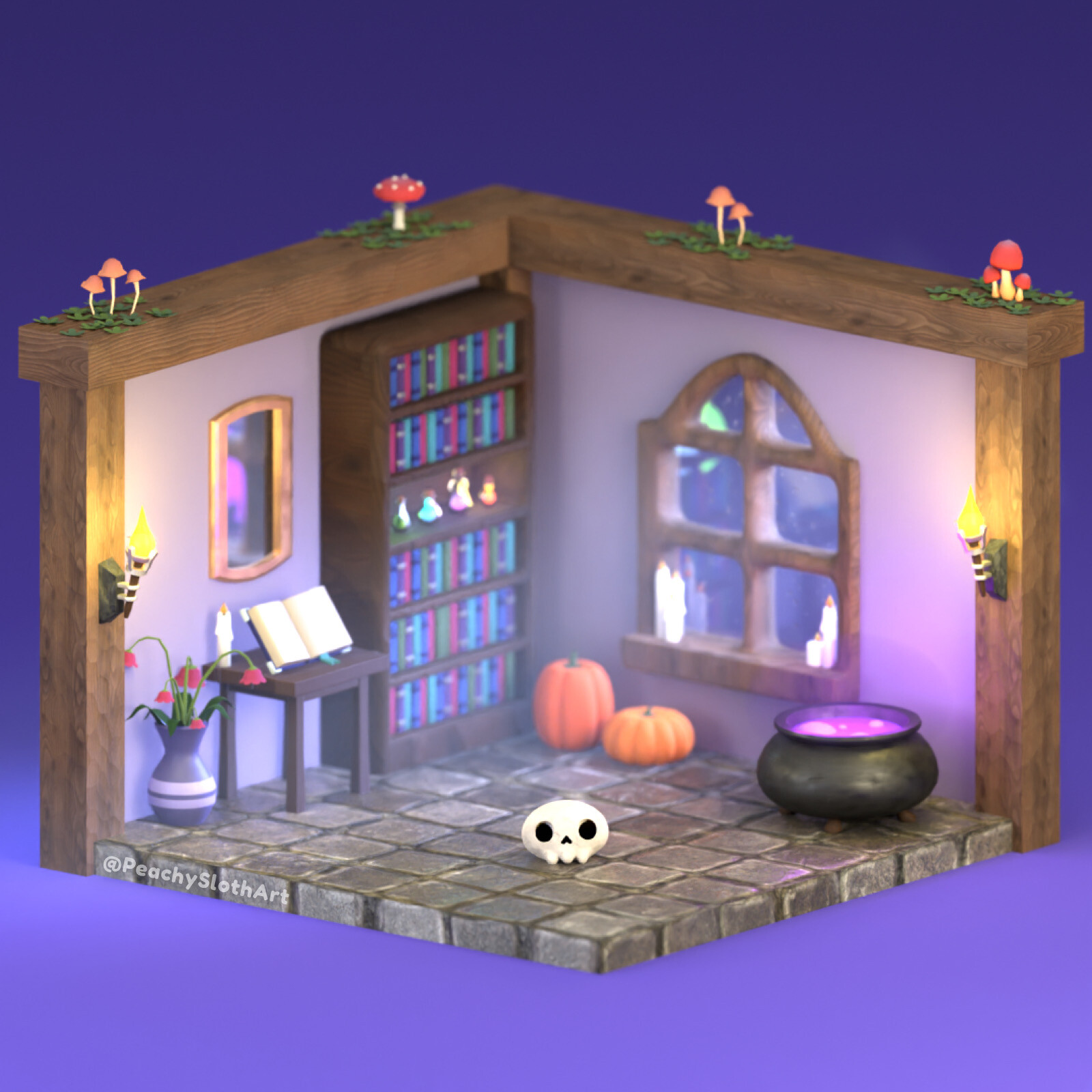 Nicole Roman (Peachy Sloth Art) - Spooky Cottage