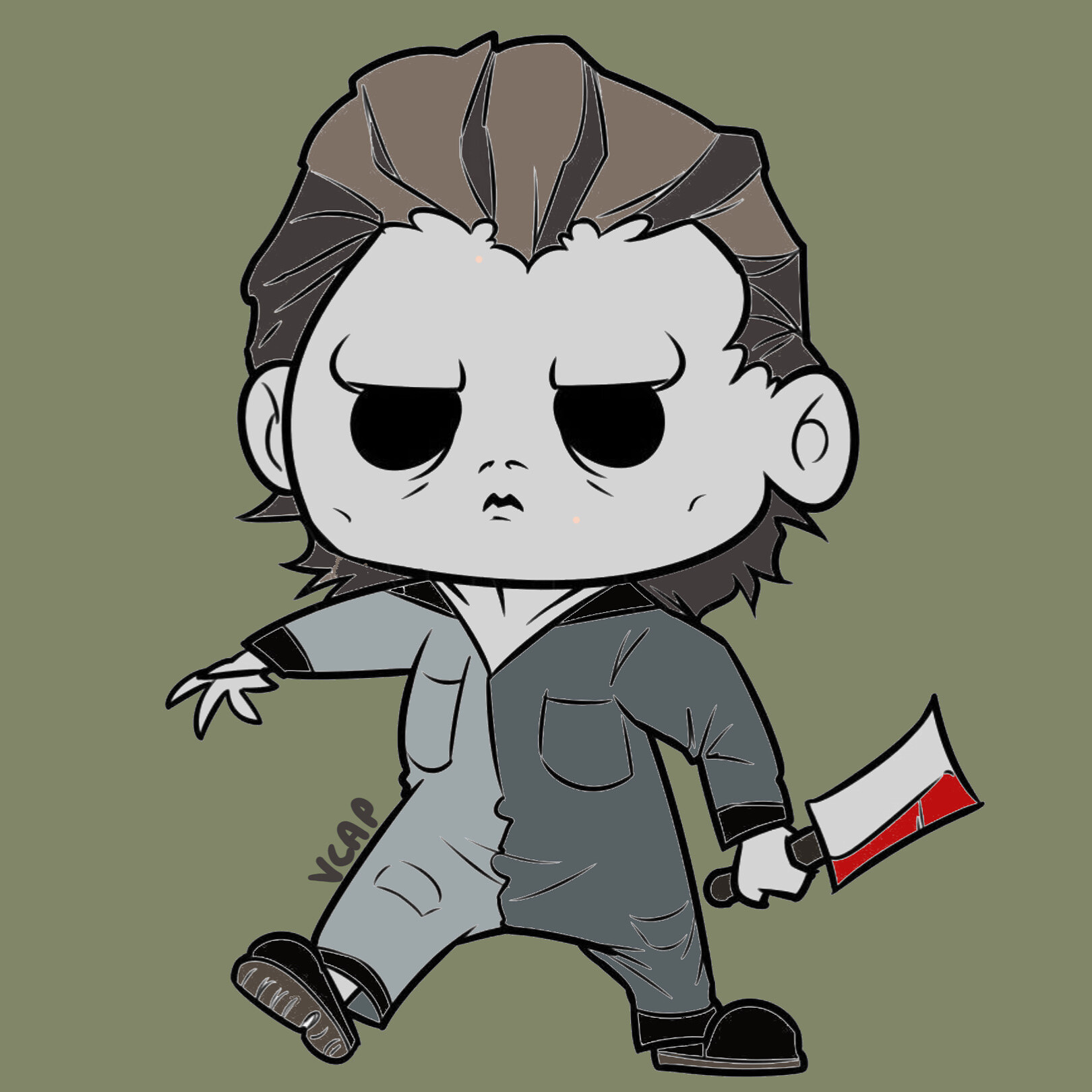 how to draw chibi michael myers