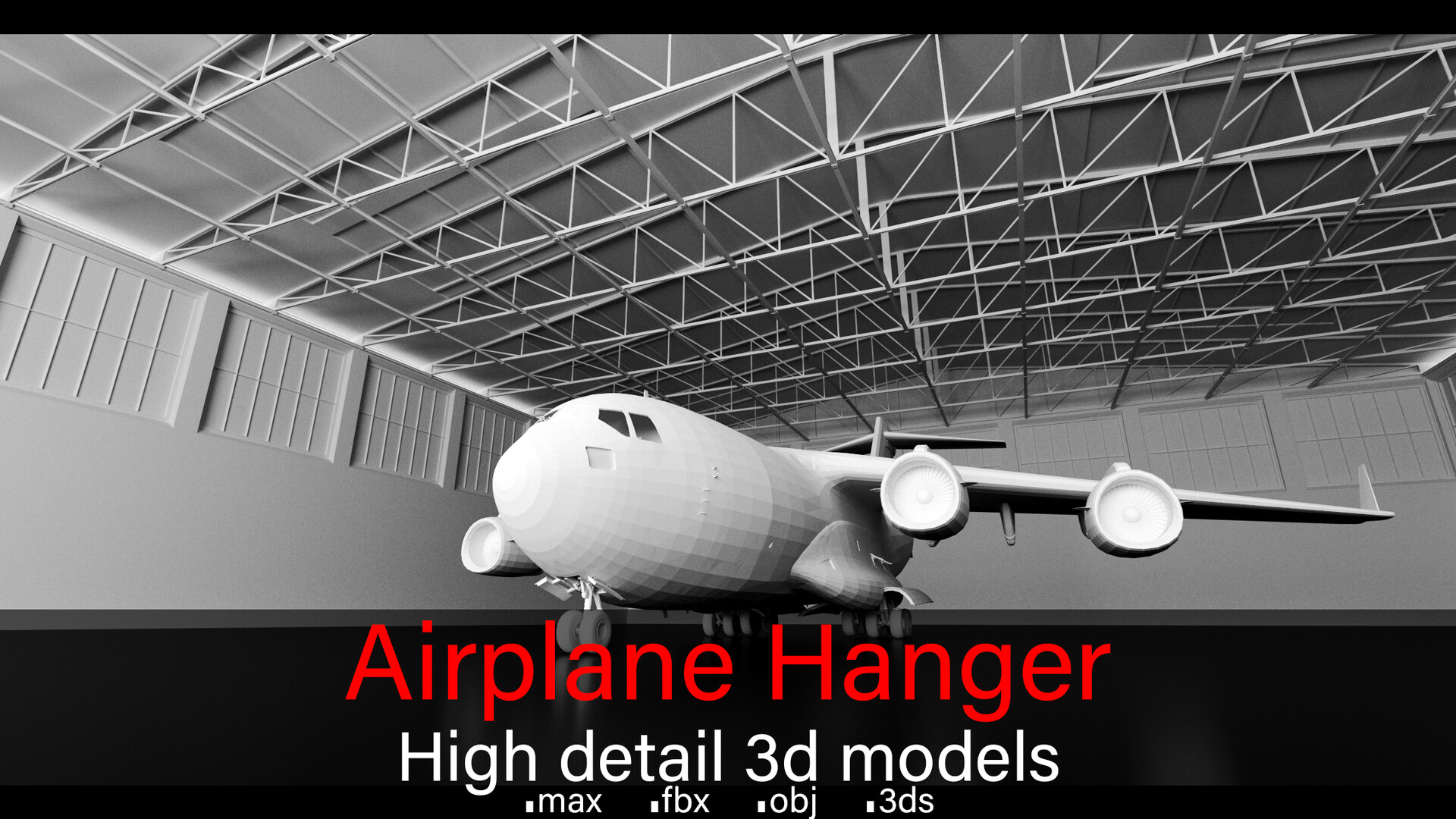 ArtStation - Airplane Hanger+ Airlplane object- Vol 01- High detail 3d models