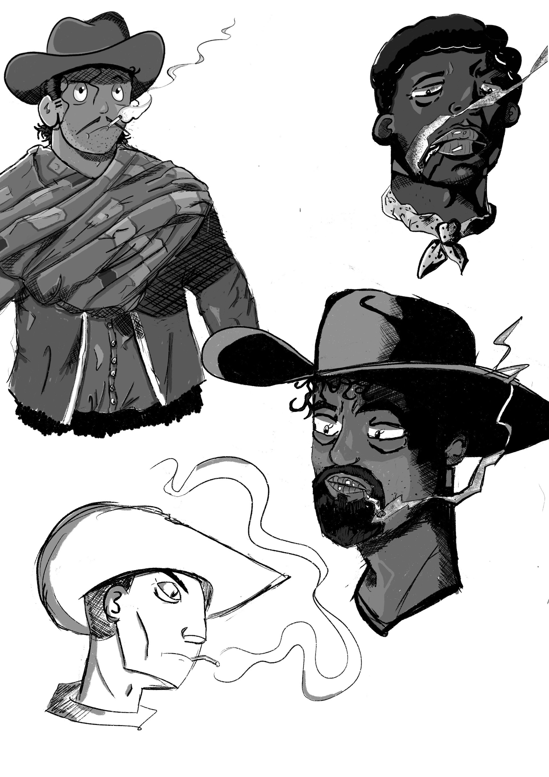 ArtStation - Cowboy Portraits A few