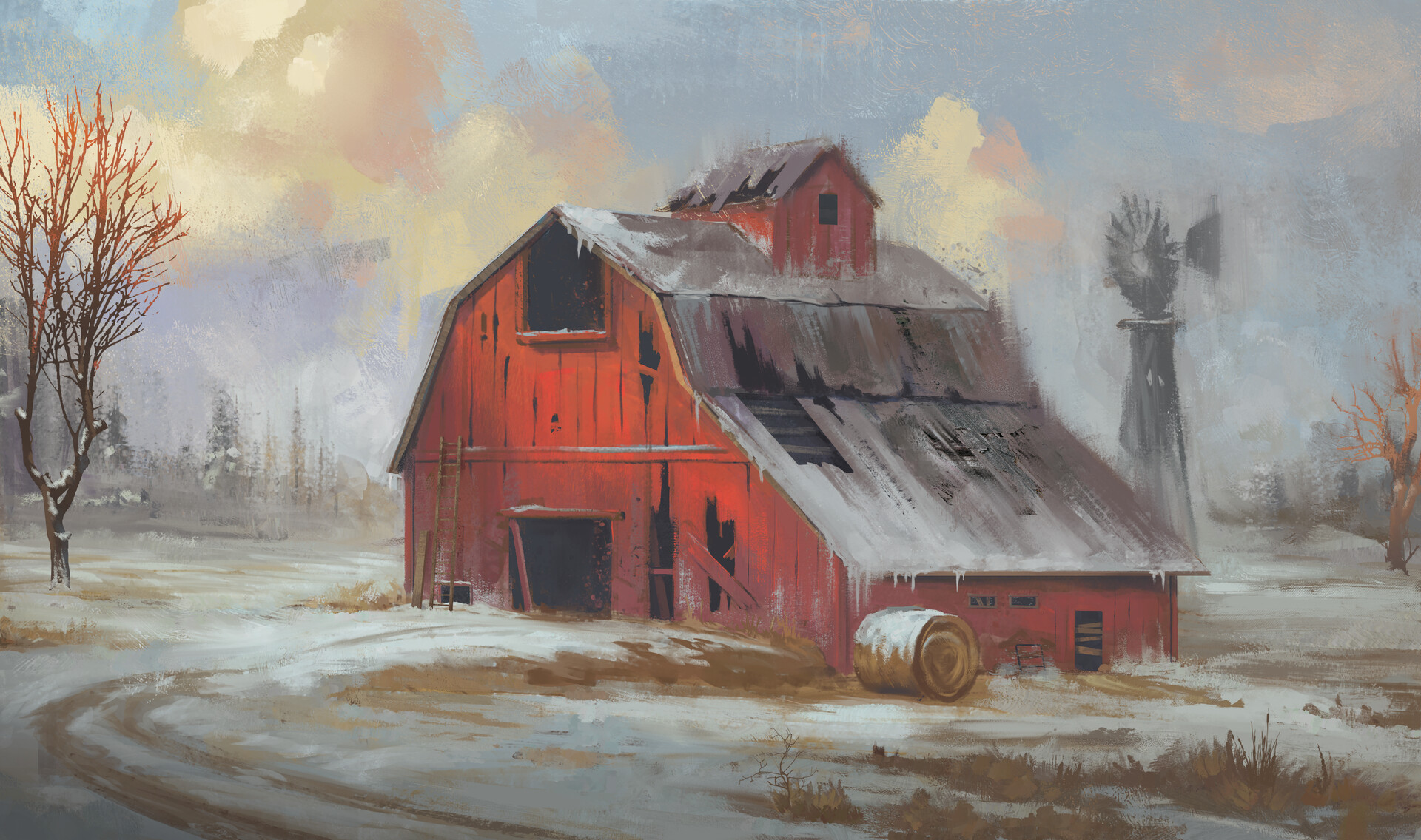 ArtStation - Abandoned barn