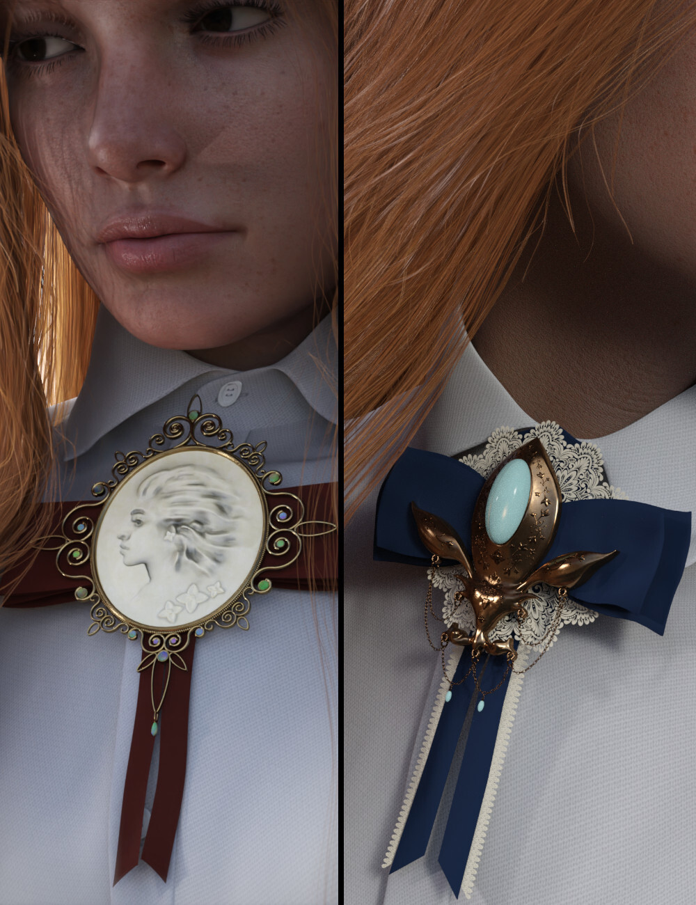 ArtStation - Brooches and Ties Accessories for Genesis 8 and 8.1