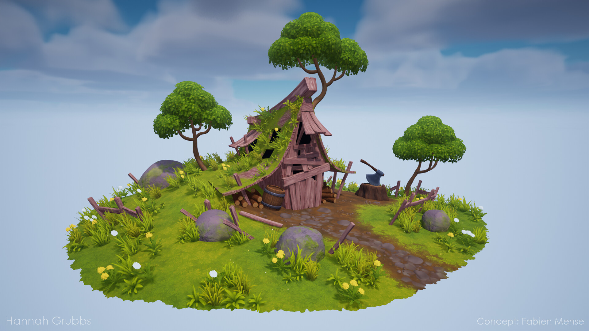 ArtStation - Axe Man's Hut Diorama