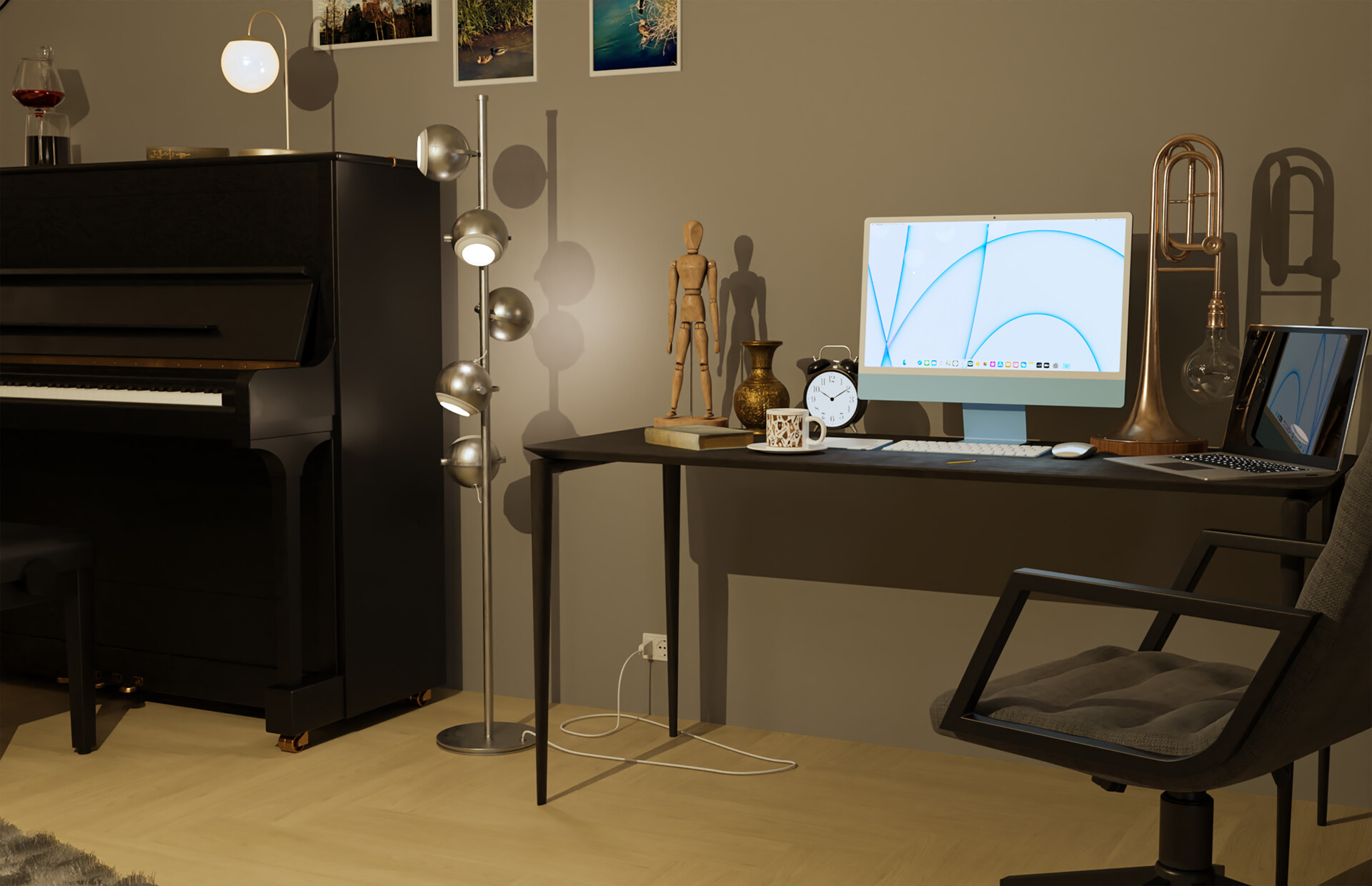 ArtStation - Piano at home, Modern Study Room, Elegant study rooms ...
