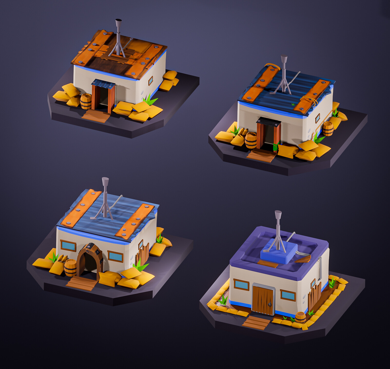 ArtStation - Low Poly Radar House (Concept Art)