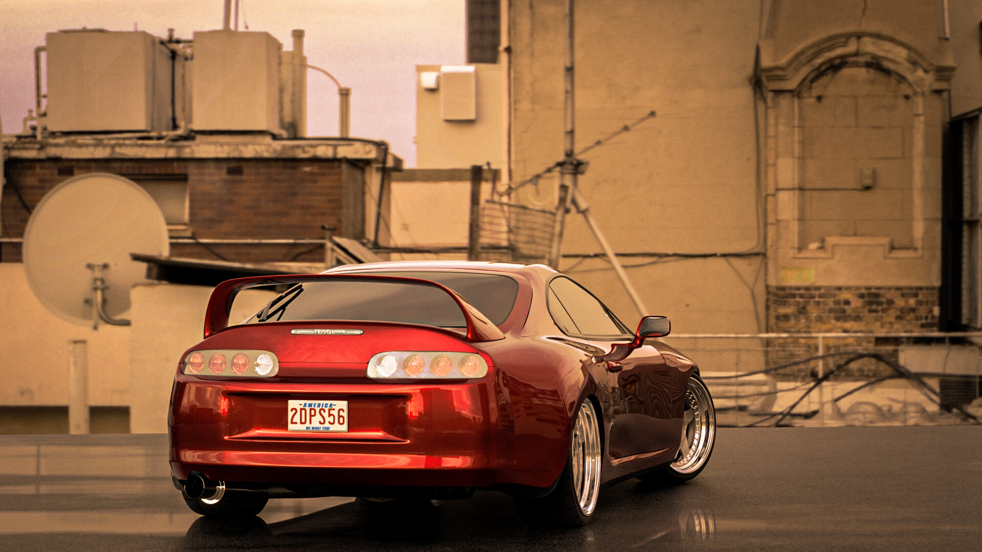 Red Toyota Supra Wallpaper