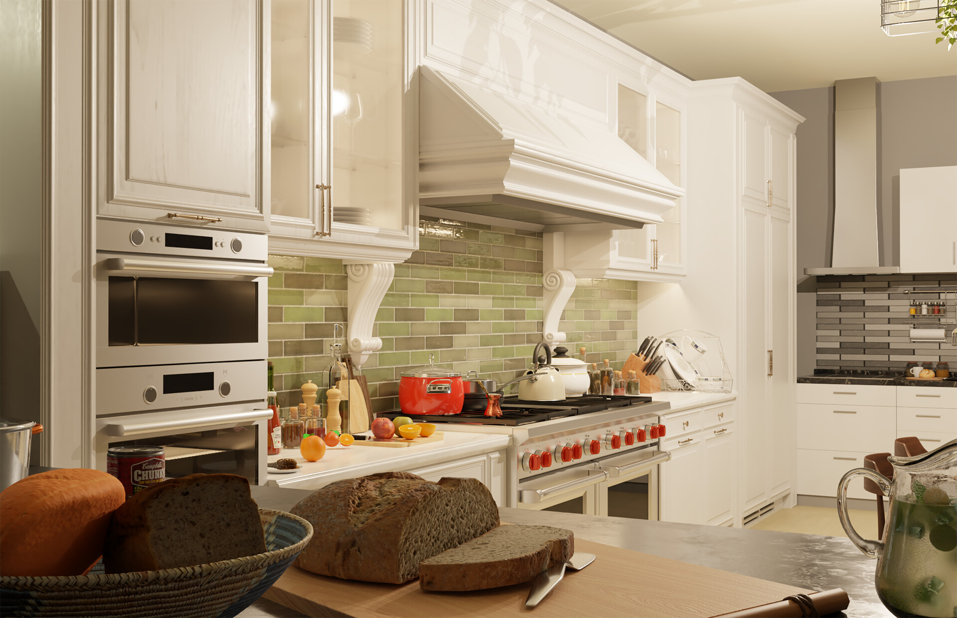 ArtStation - Kitchen interior design with realistic, 3D Kitchen Design ...