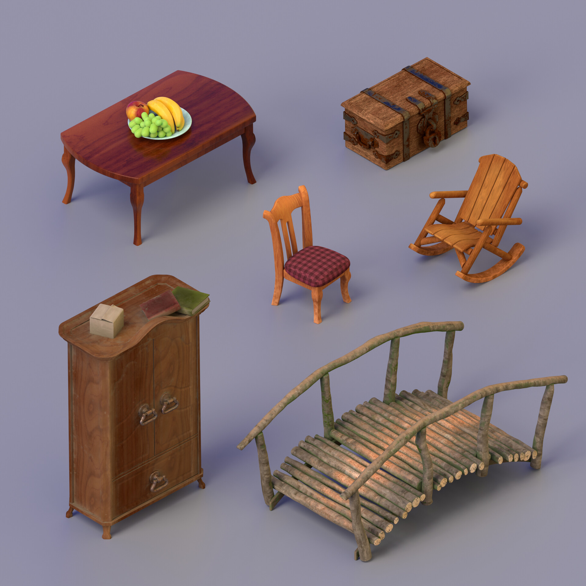 ArtStation - Isometric wooden props