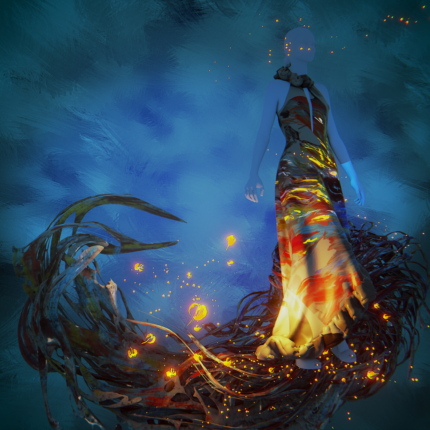 ArtStation - Fire dress 3d