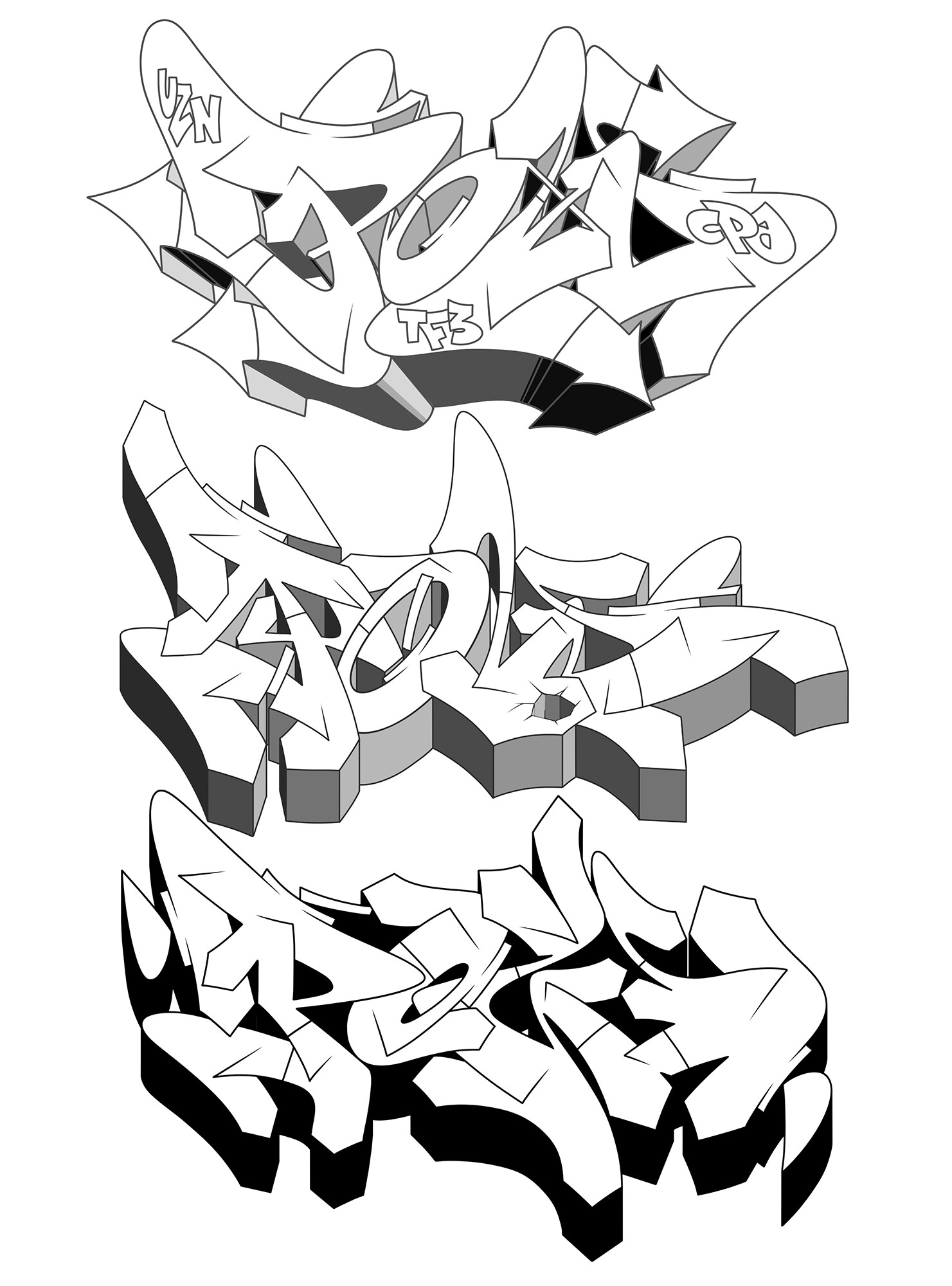 Wildstyle Graffiti Sketch