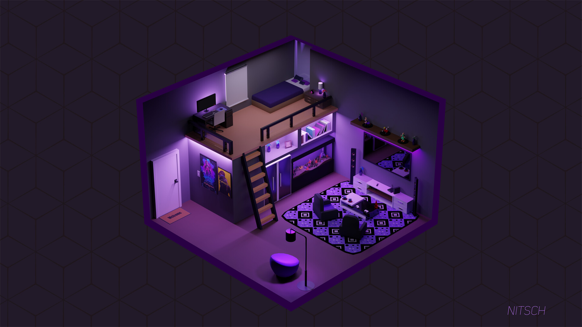 ArtStation - Gamer Room - Stylized