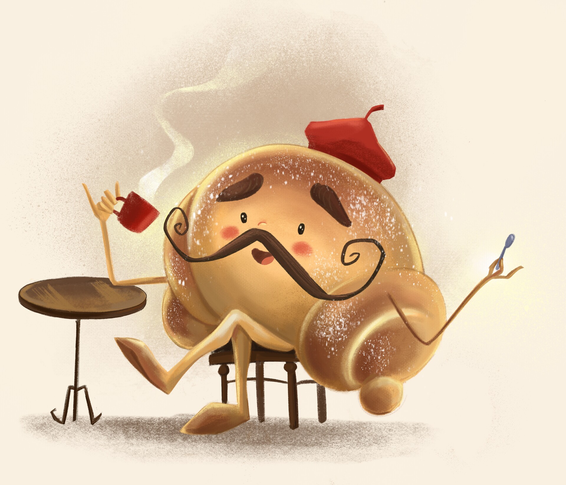 ArtStation - brand character for the bakery "Pan Croissant"