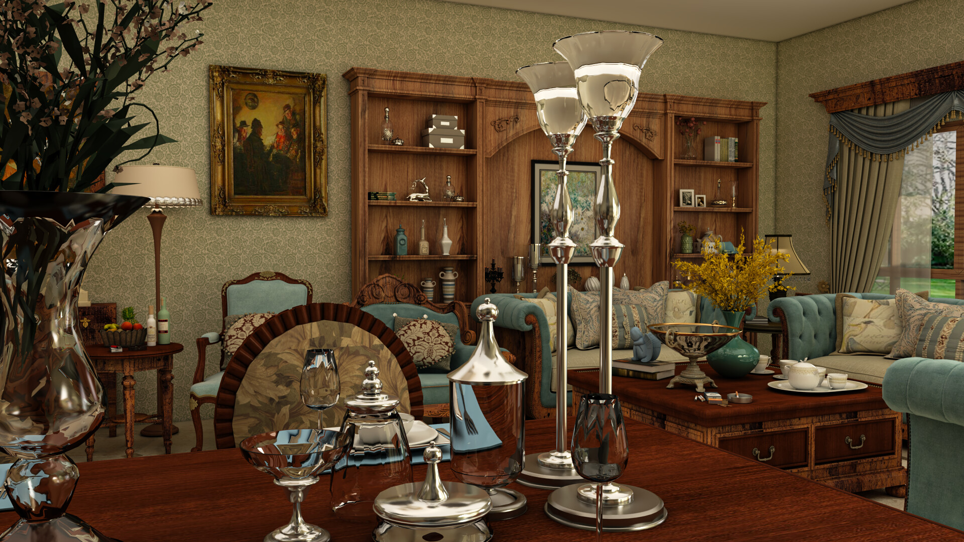 ArtStation - House interior, Old house interior, Retro, Vintage, Living ...