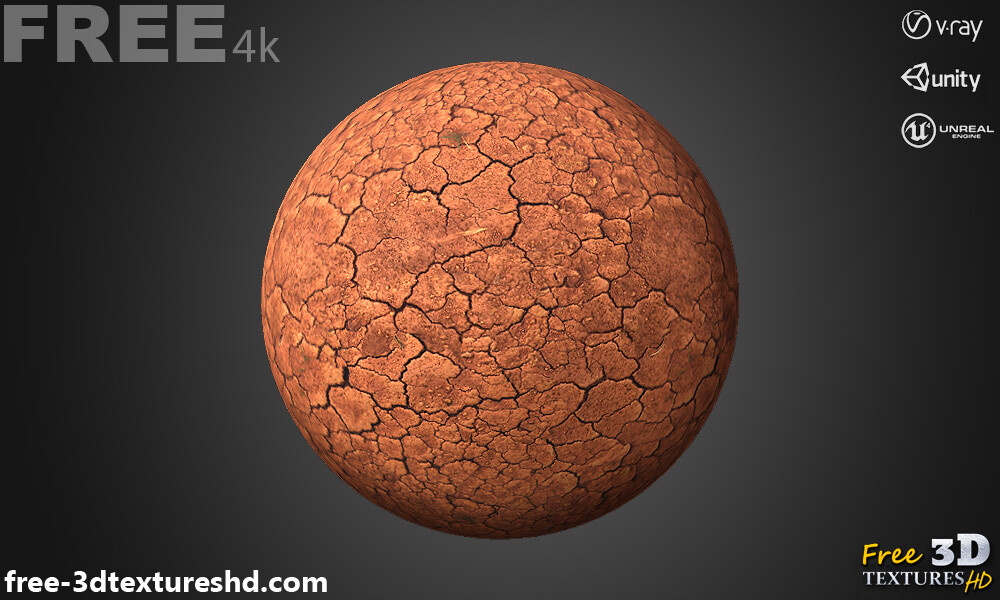 PBR Textures Free Download - Cracked Soil Seamless 3D Texture PBR in ...