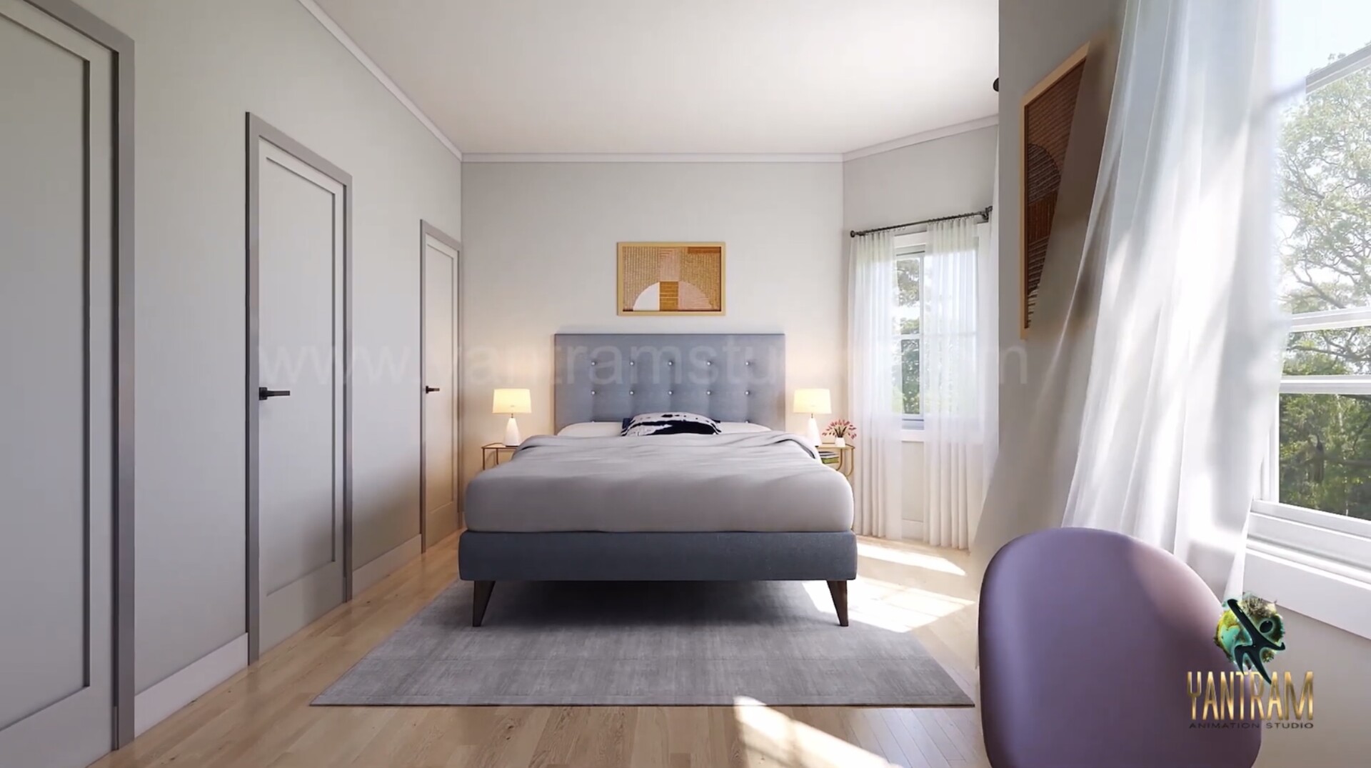 Yantram Architectural Design Studio - 3D Interior Visualization of a House in California by ...