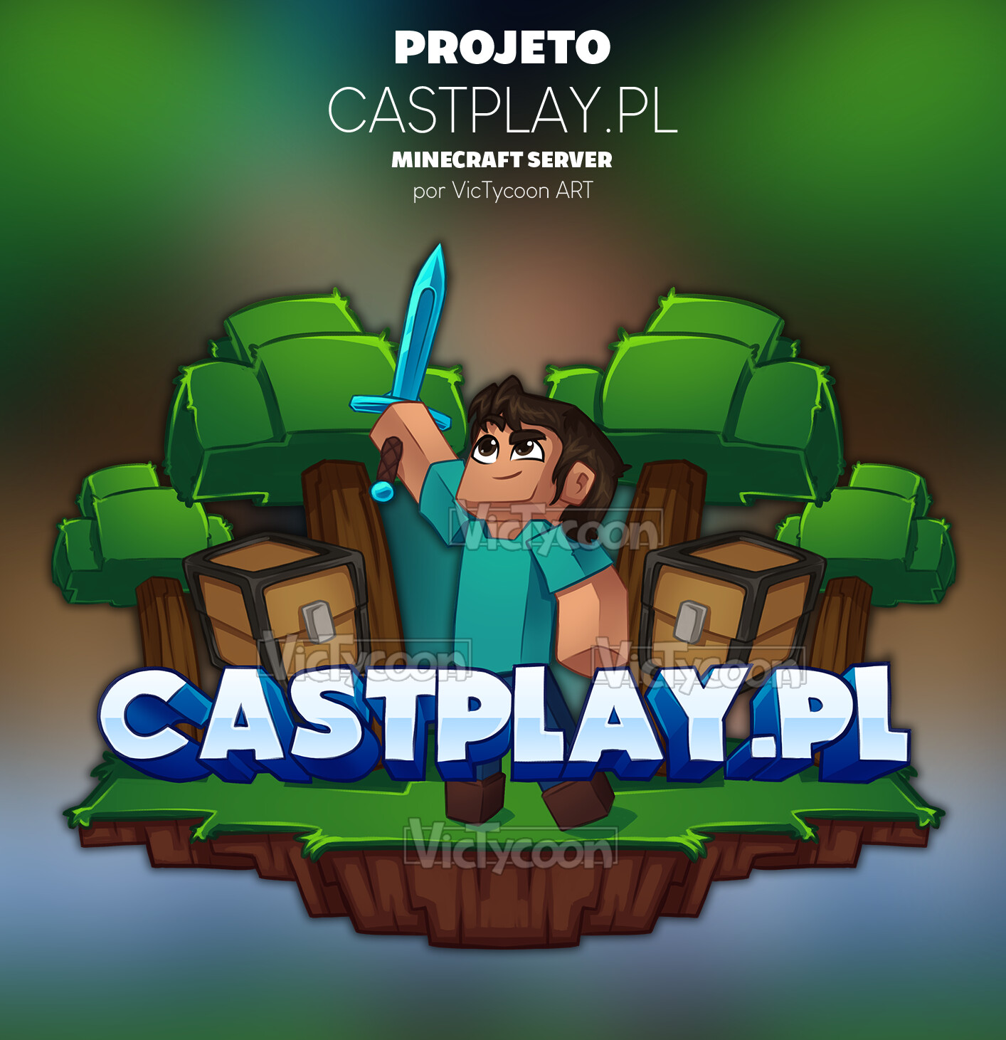 ArtStation - LOGOTIPO CARTOON - Castplay.pl (Minecraft Server)