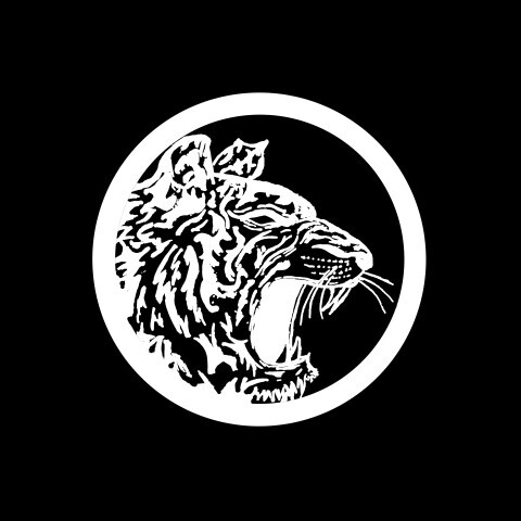 ZeichenbloQ - White Circle Tiger Head