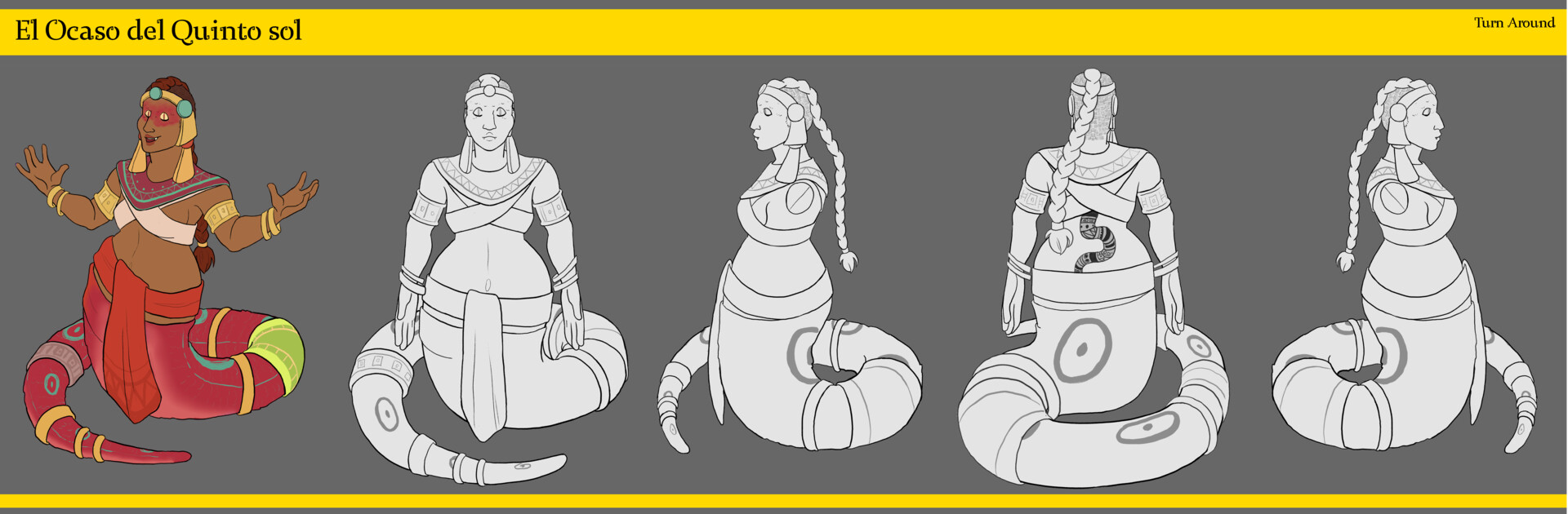 ArtStation - Model Sheet#3 - Character design of an Inca Godess