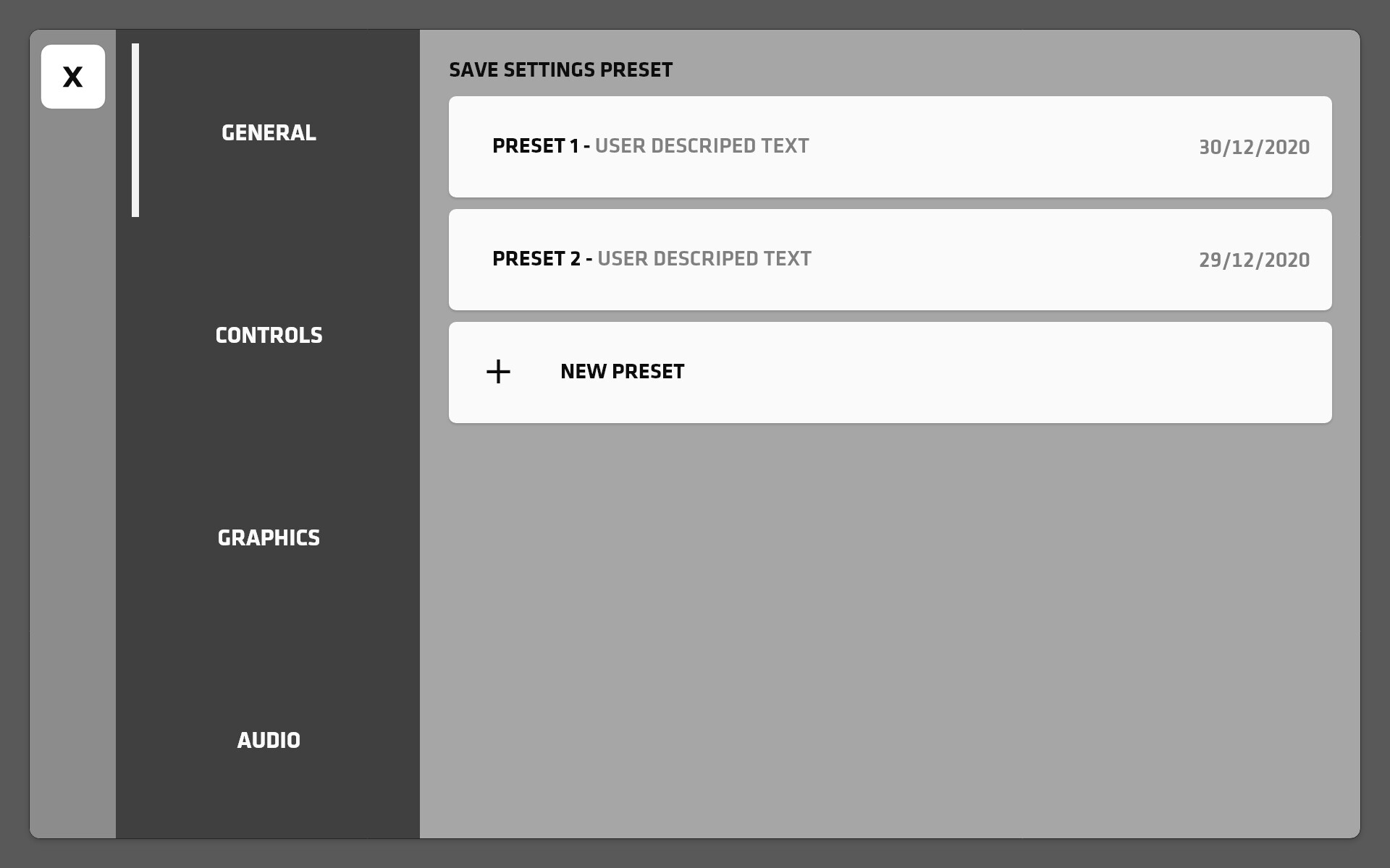 Stylusjutsu Illustrations. - Settings Preset UI/UX Wireframe Mock-up.