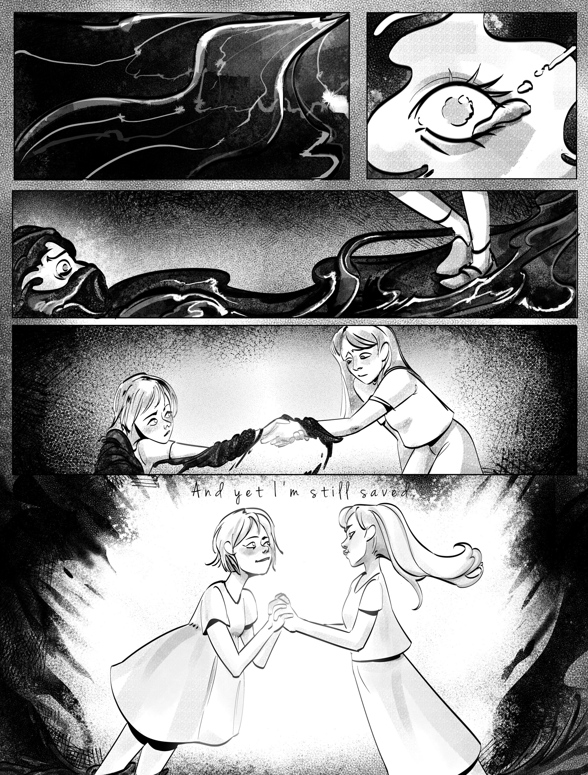 Celeste Cruz - Good Little Things - B&W Comic Pages