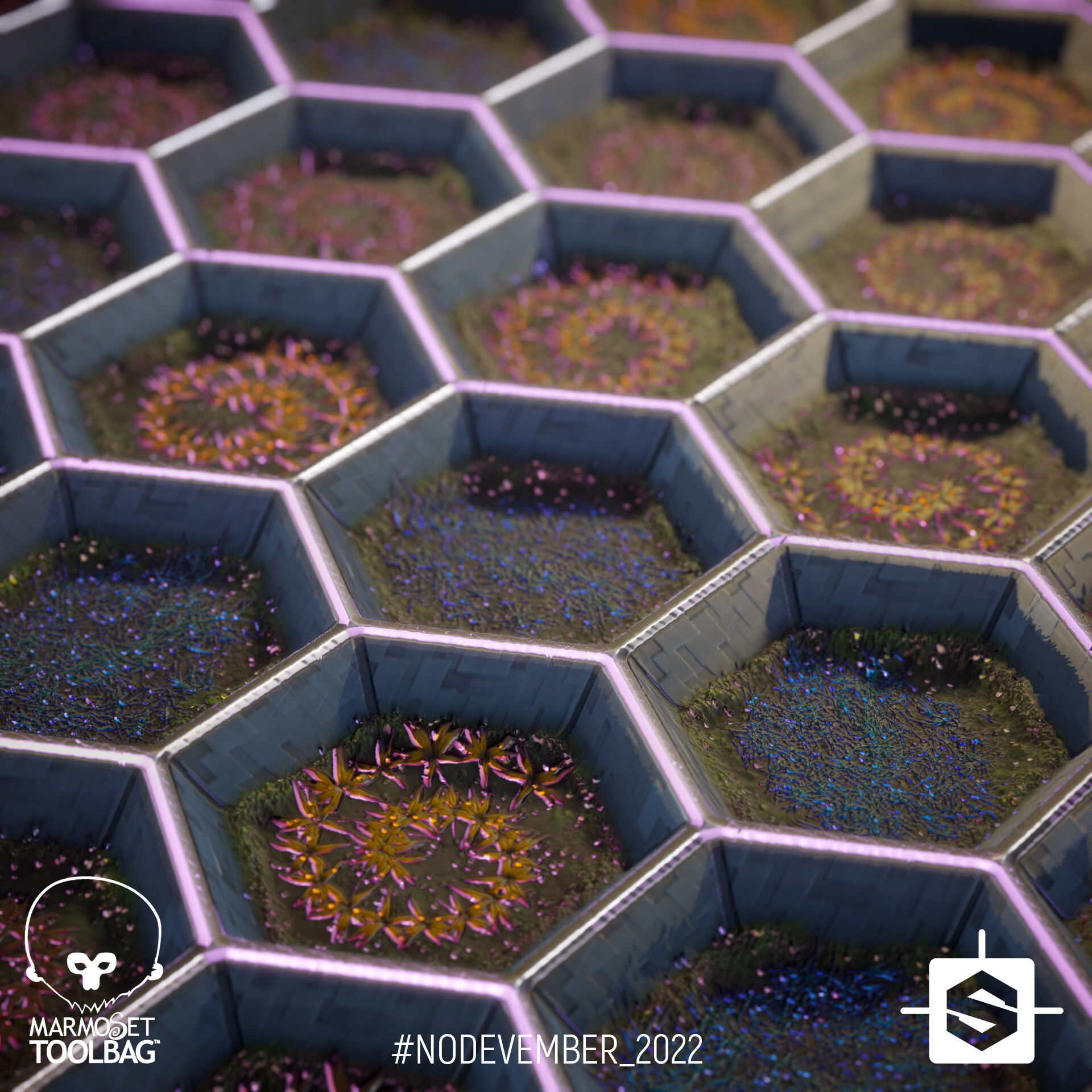 ArtStation - Nodevember 2022 - Futuristic Garden