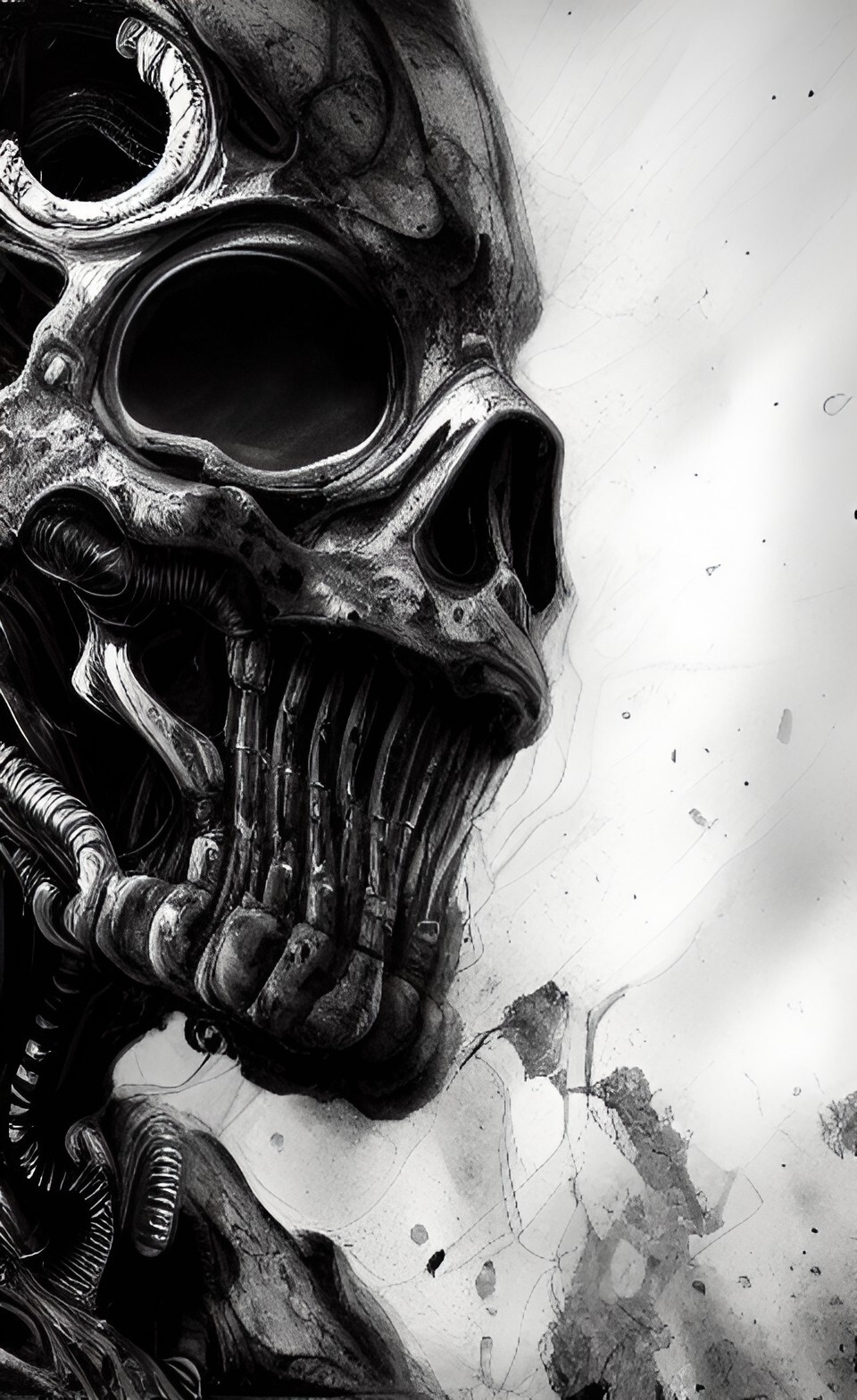 ArtStation - Skulls & Robots B/W