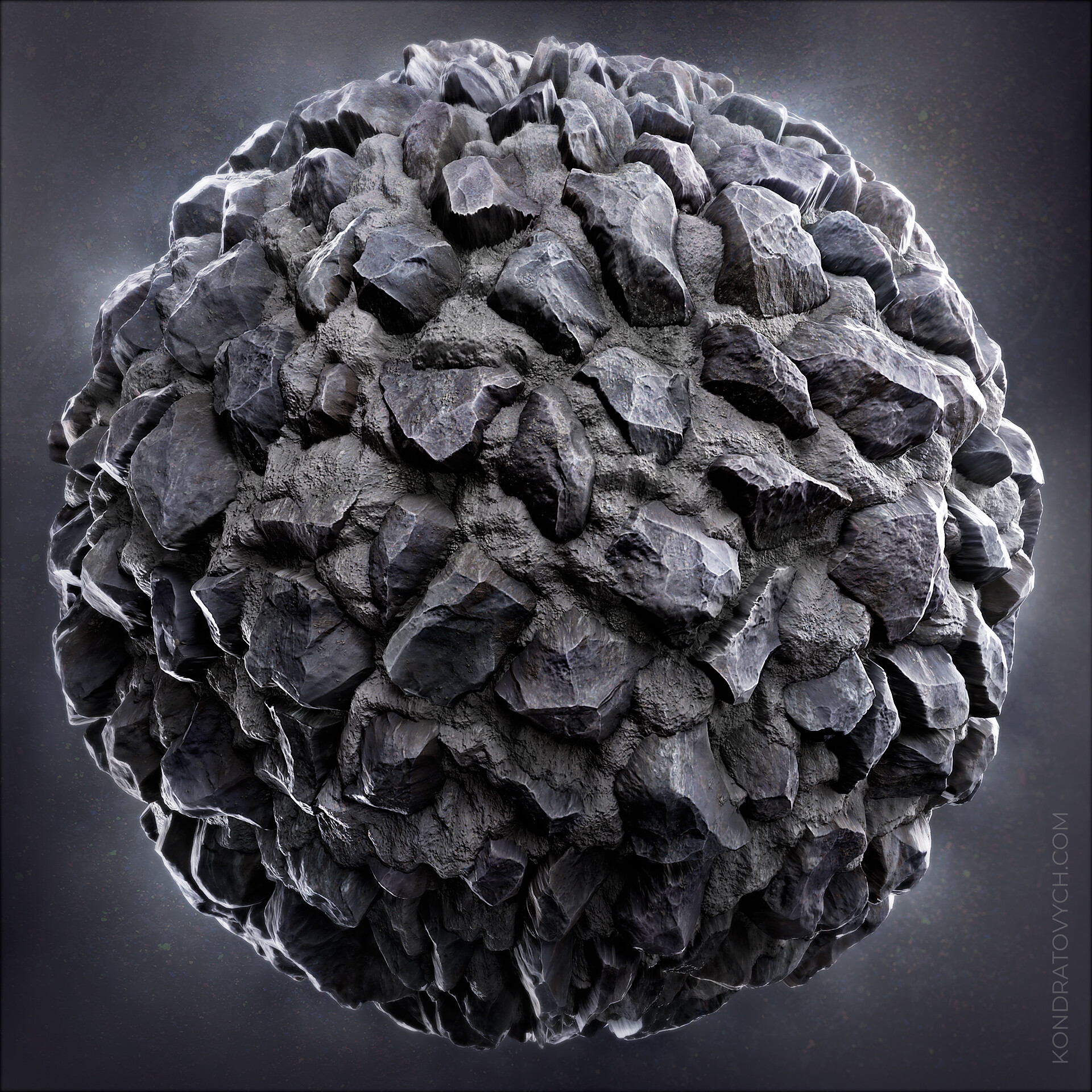 Mykhailo Kondratovych - Cobblestone Wall - Substance Designer Material