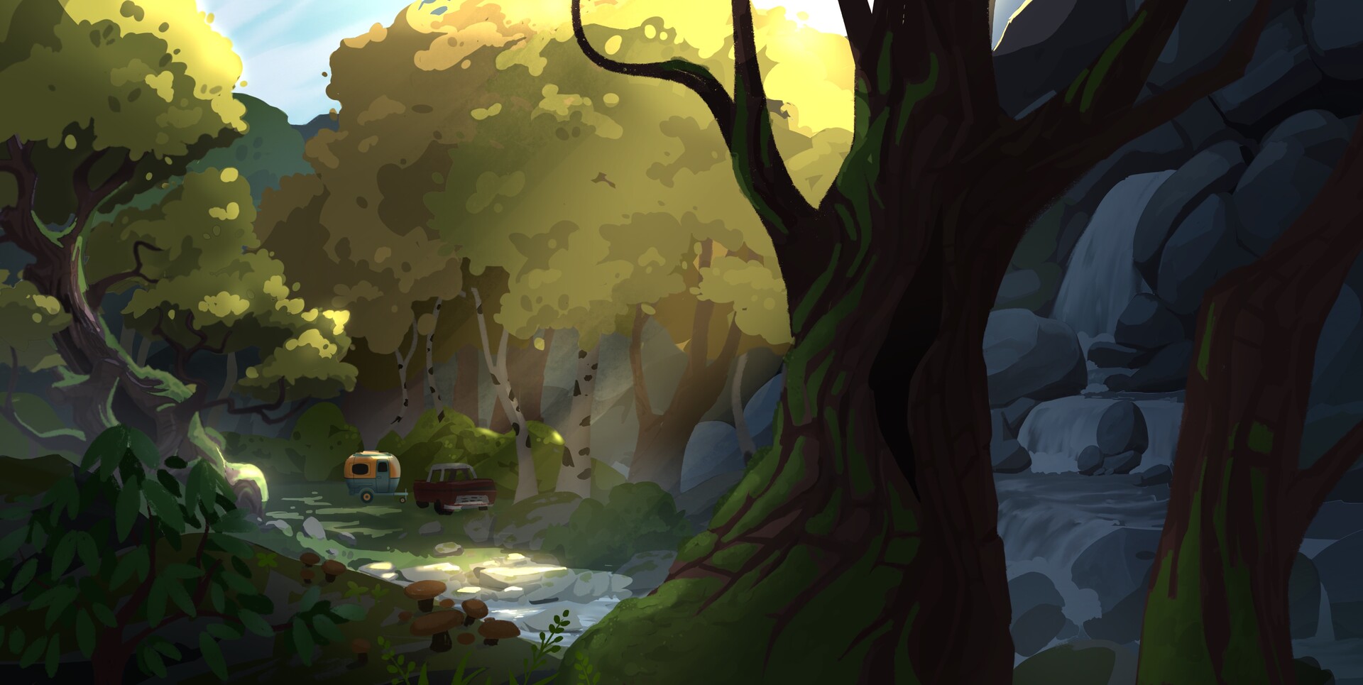 ArtStation - Forest camp