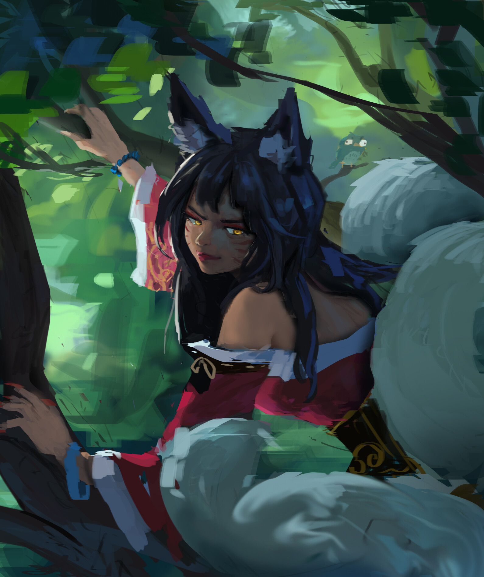 ArtStation - Ahri on tree
