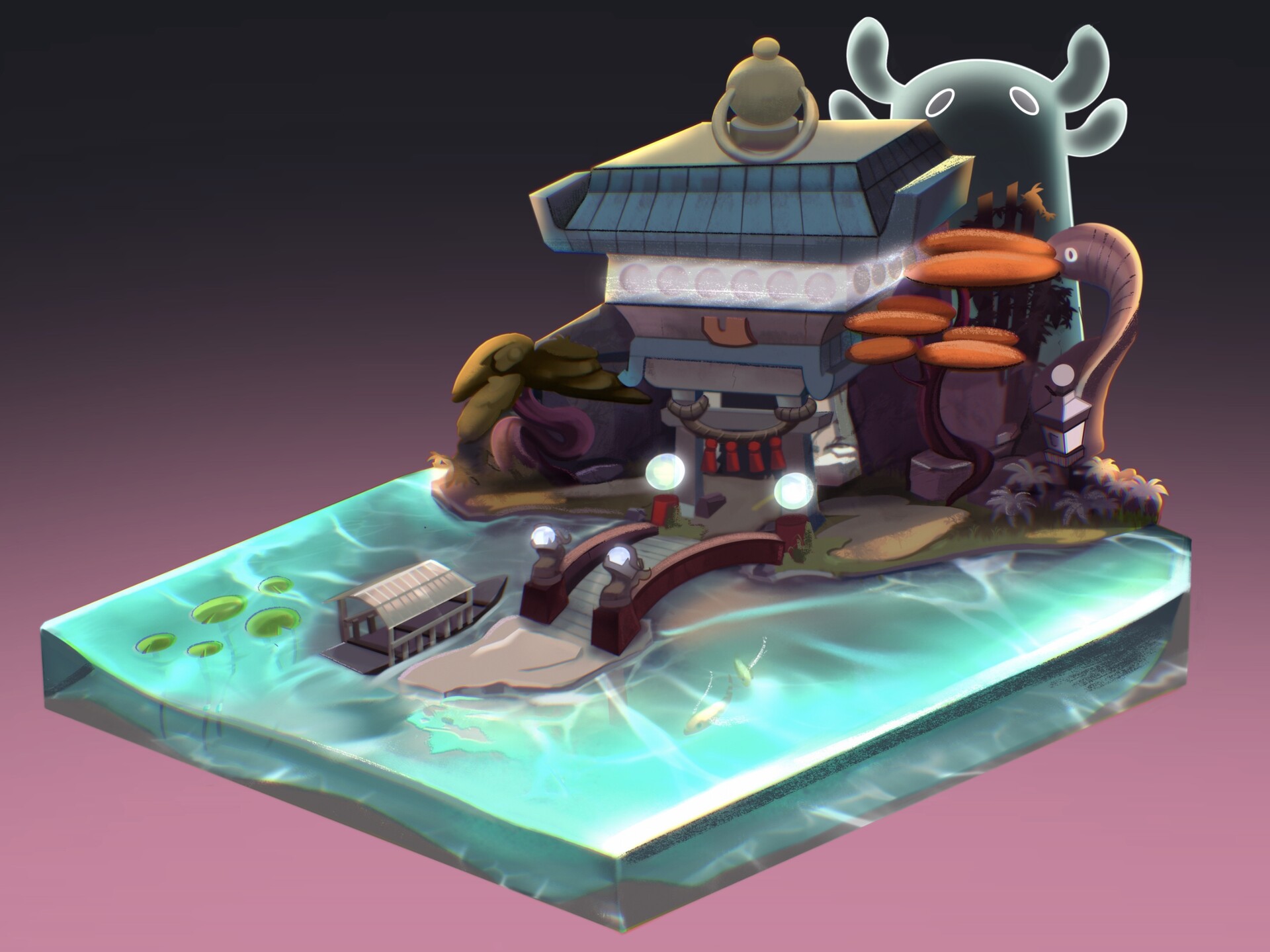 ArtStation - Zen garden, at Amber Internship