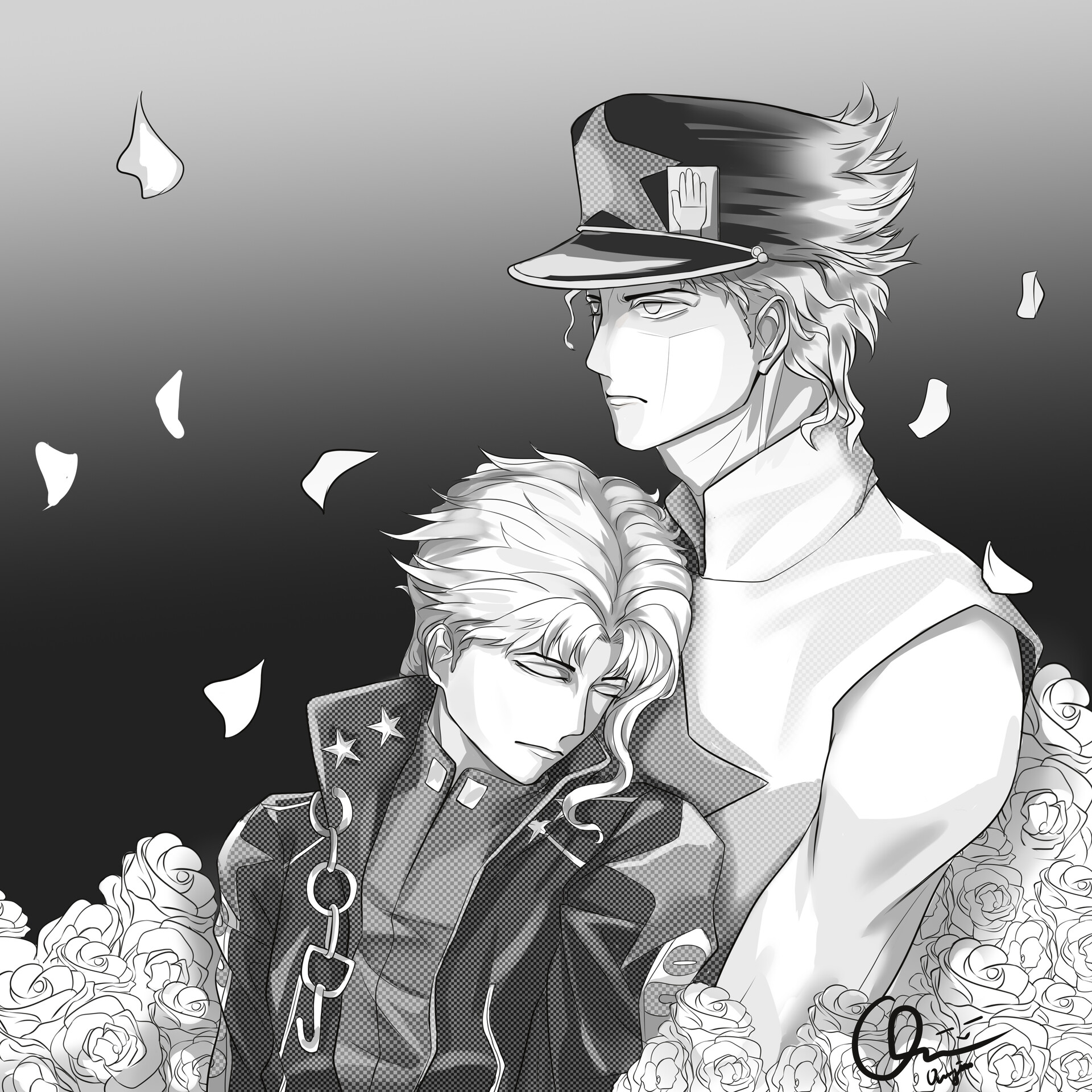 ArtStation - Jotaro x Kakyoin Jojo: Stardust Crusader