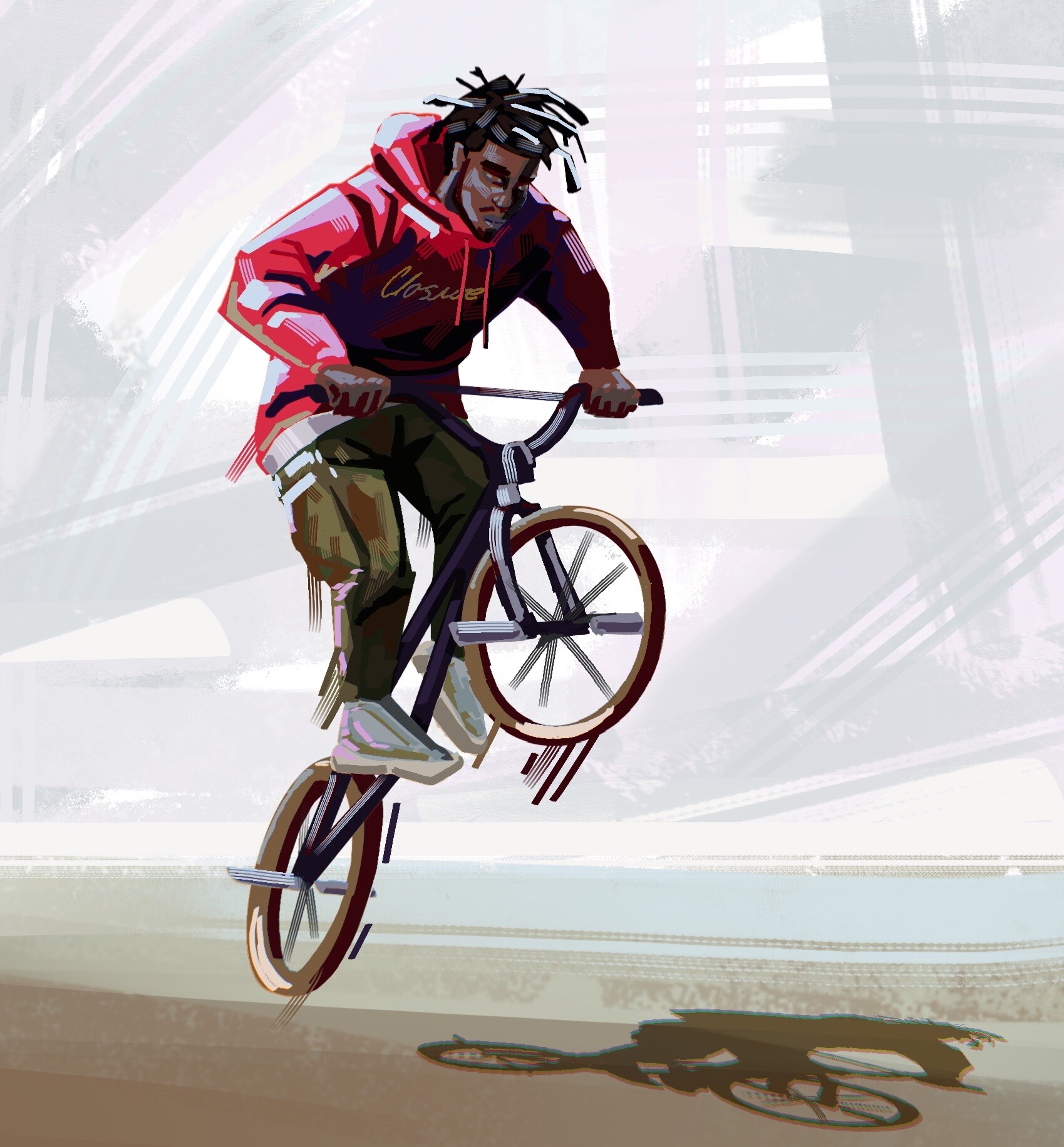 ArtStation - Jabari in his bike