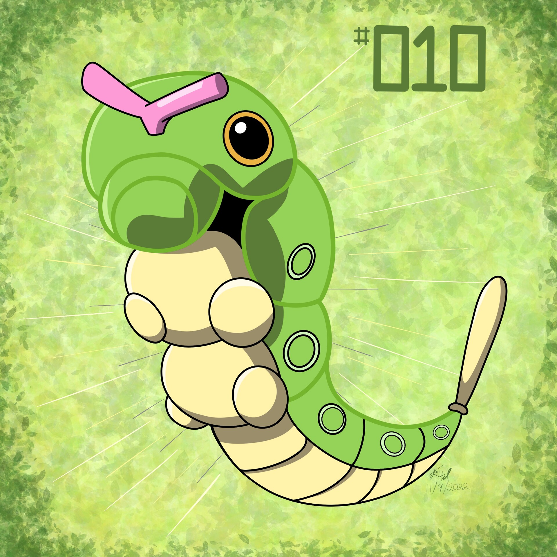 ArtStation - Daily Pokémon Doodle - Number 010 Caterpie