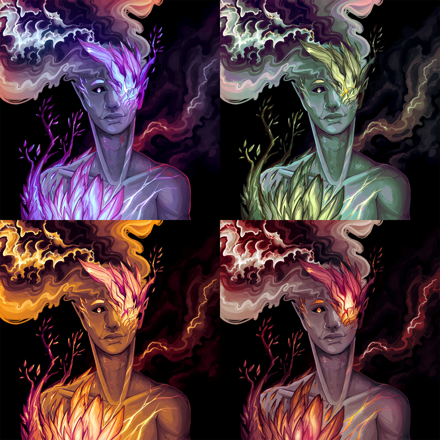 ArtStation - Relent [Air Genasi/Eladrin Druid]