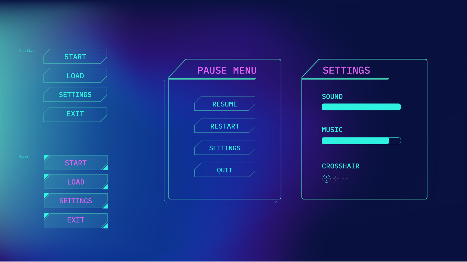 ArtStation - UI kit - Glitchcore