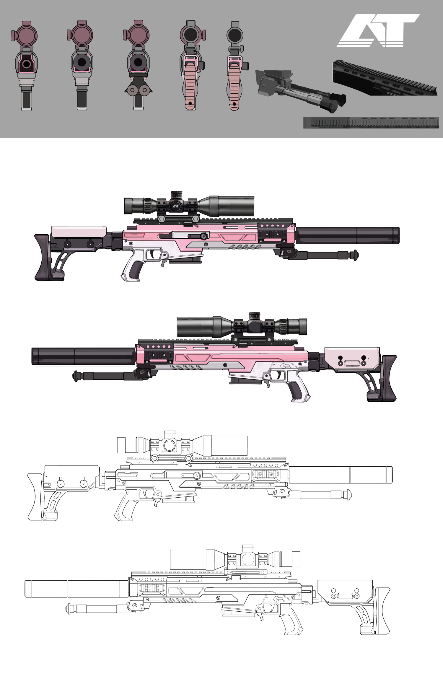 ArtStation - Weapon initial works from Nikke