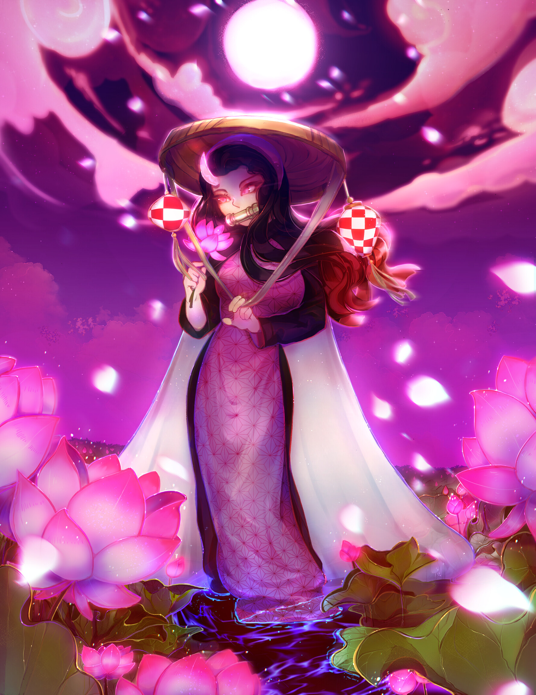 ArtStation - Nezuko Ao dai edition