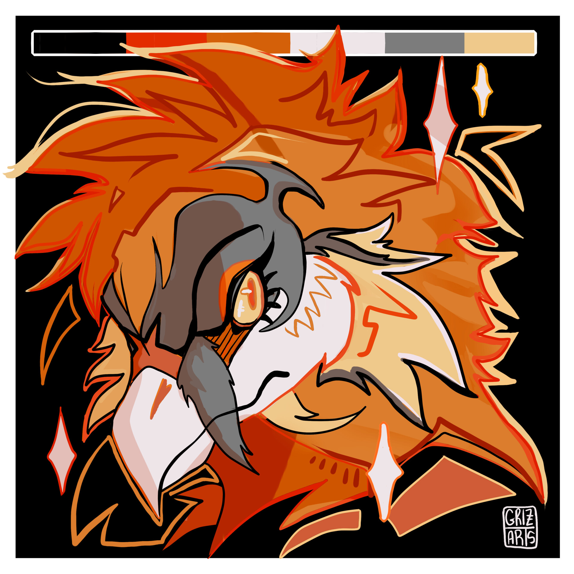 ArtStation - Bearded Vulture Headshot - Limited Palette