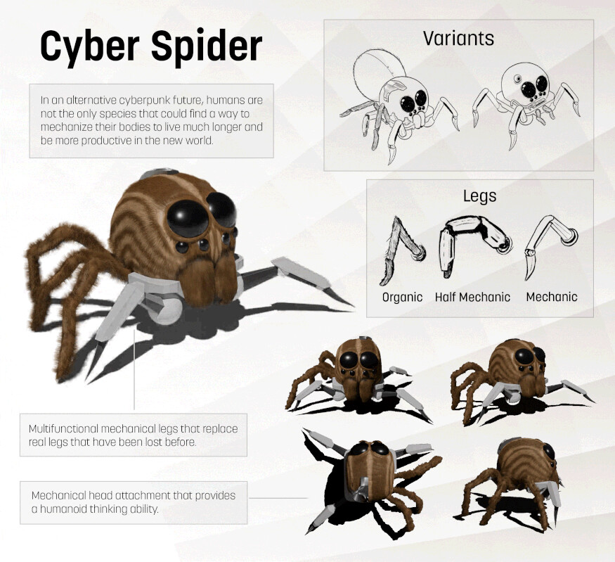 ArtStation - Half Mecha Spider